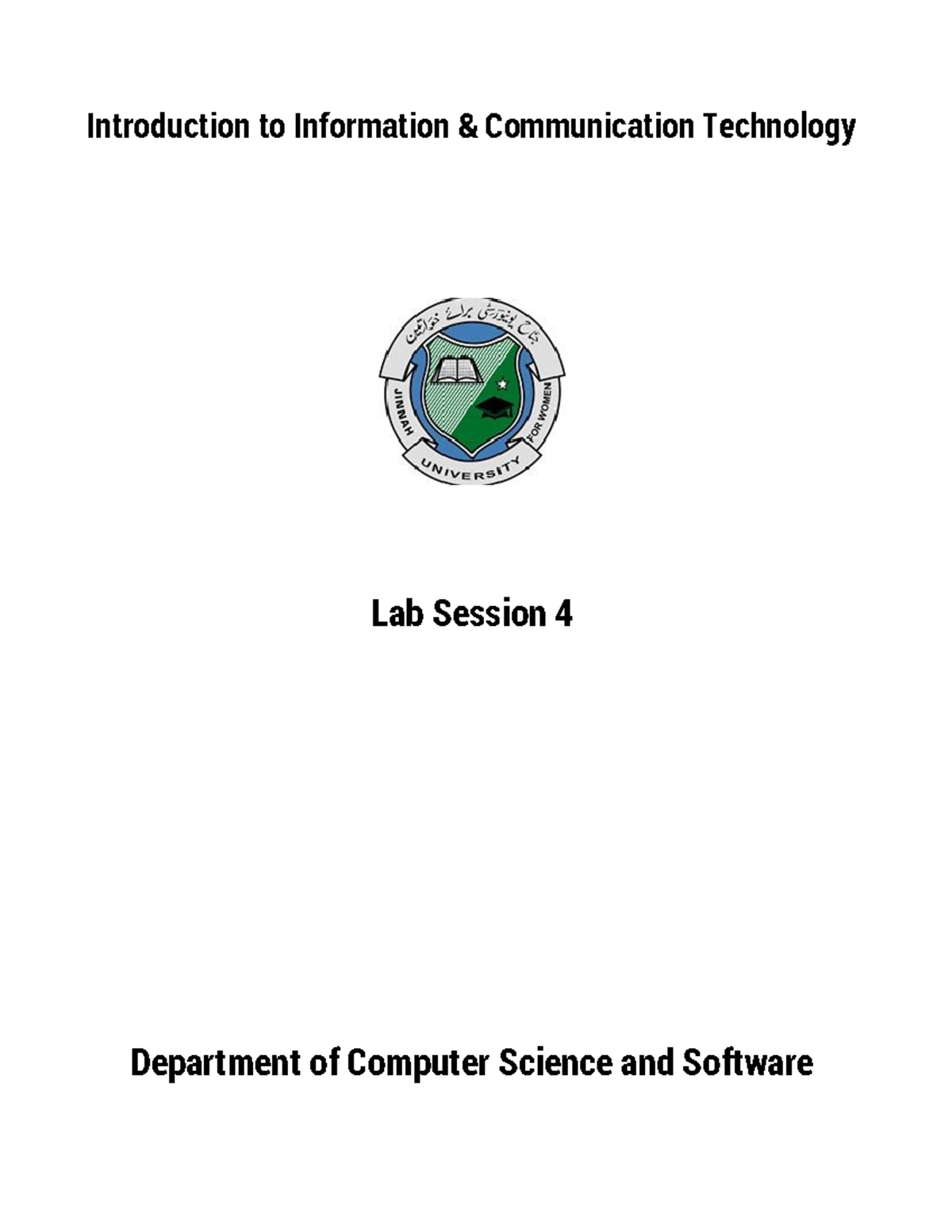 ICT Lab Session 4 - Introduction to Information & Communication ...