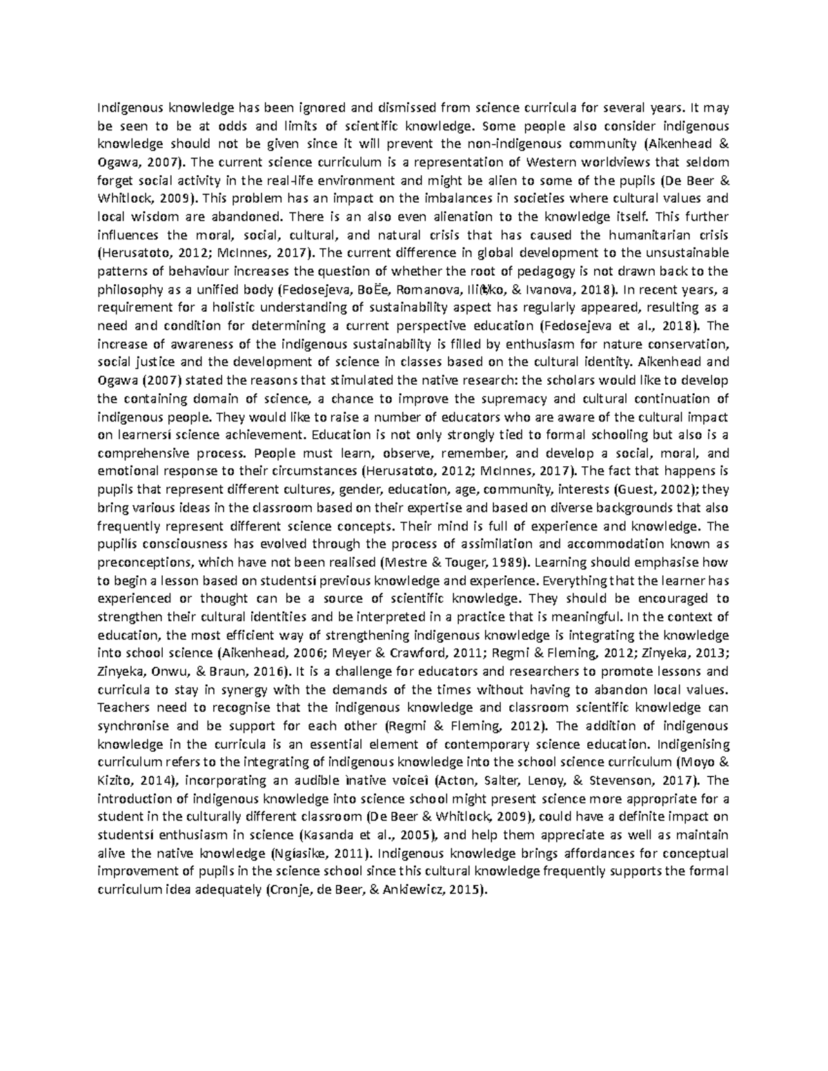 indigenous vs. modern knowledge - Indigenous knowledge has been ignored ...