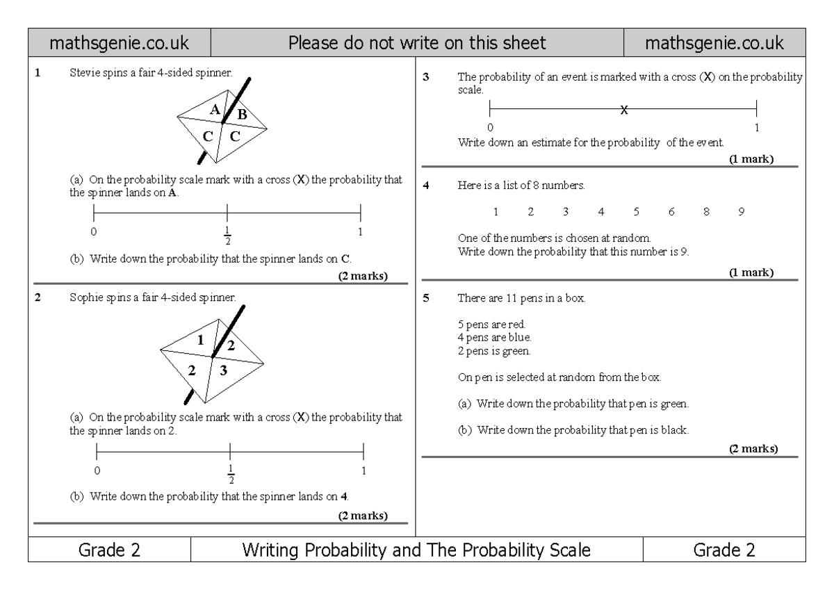 2 writing probability and the probability scale ws - A B C C 1 Stevie ...