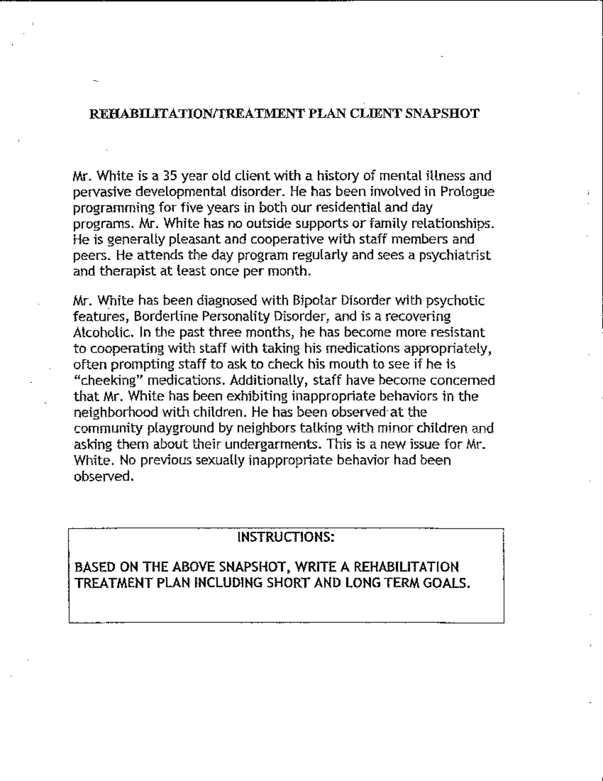 PRP Writing Sample - REHB 201 - Studocu