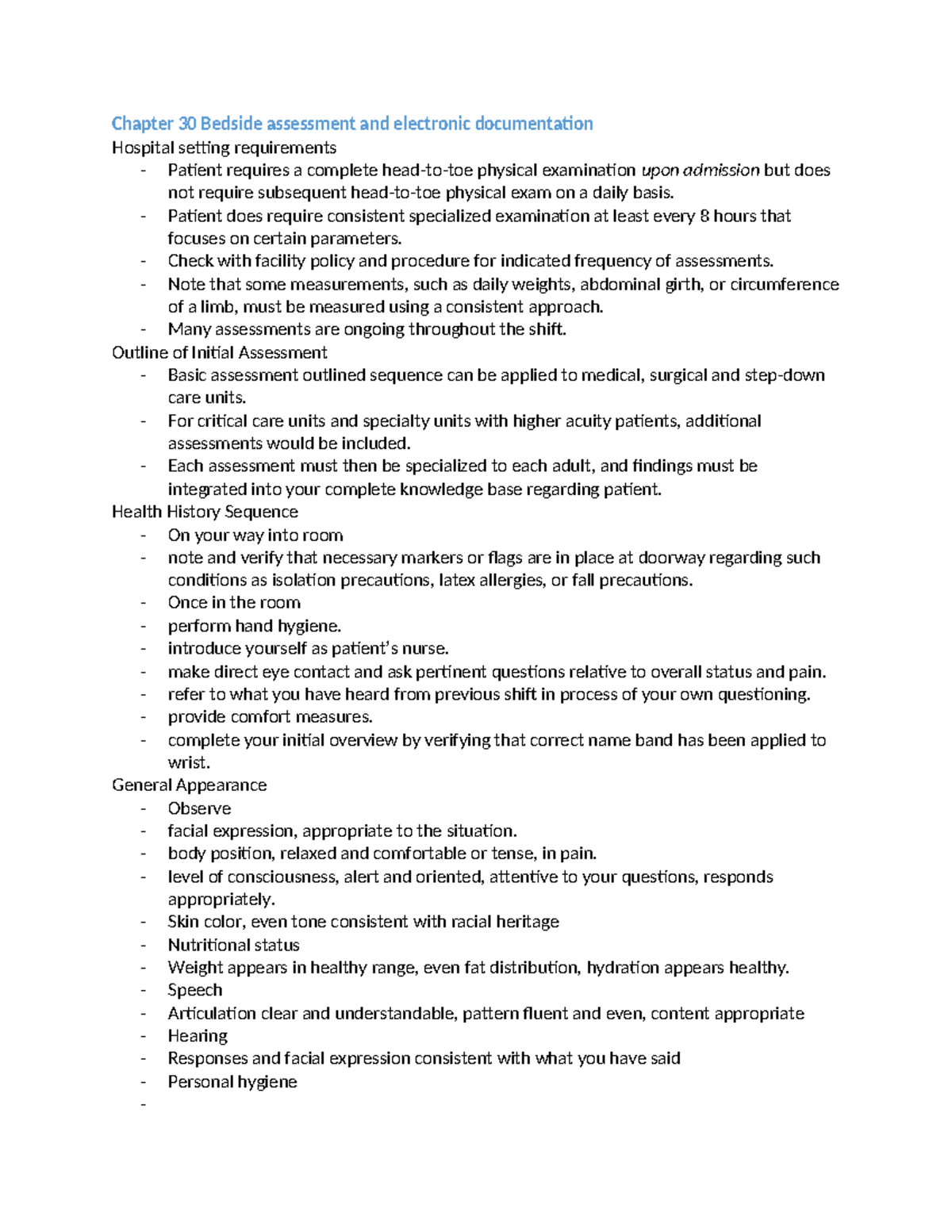 Chapter 30 Bedside assessment and electronic documentation - Chapter 30 ...