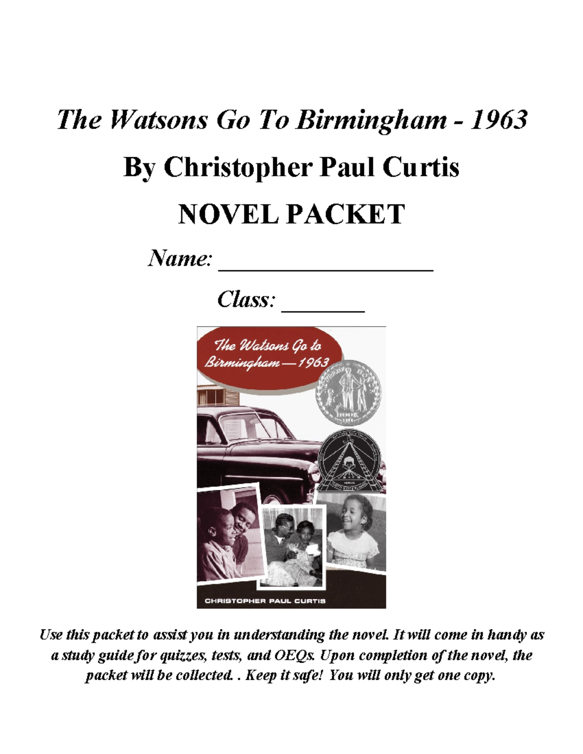 Watsons Guided Reading Chapter Questions - The Watsons Go To Birmingham ...