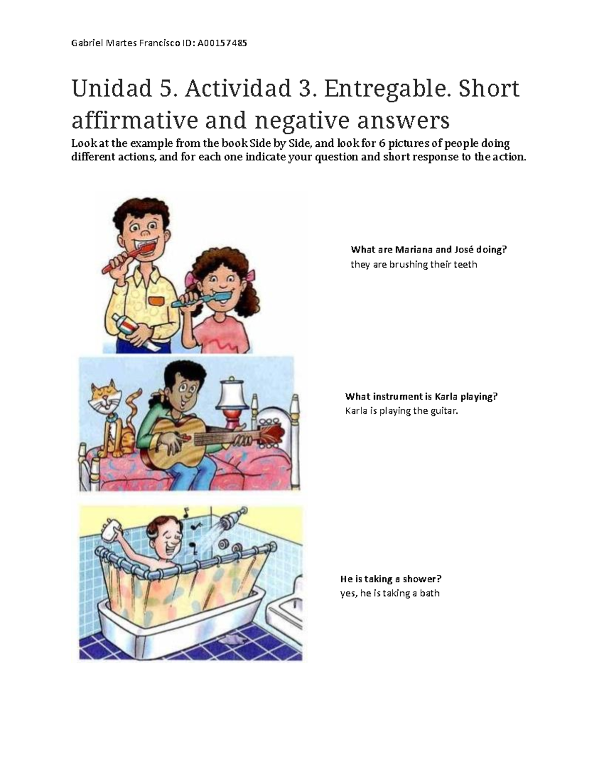 Unidad 5. Actividad 3. Entregable. Short affirmative and negative ...