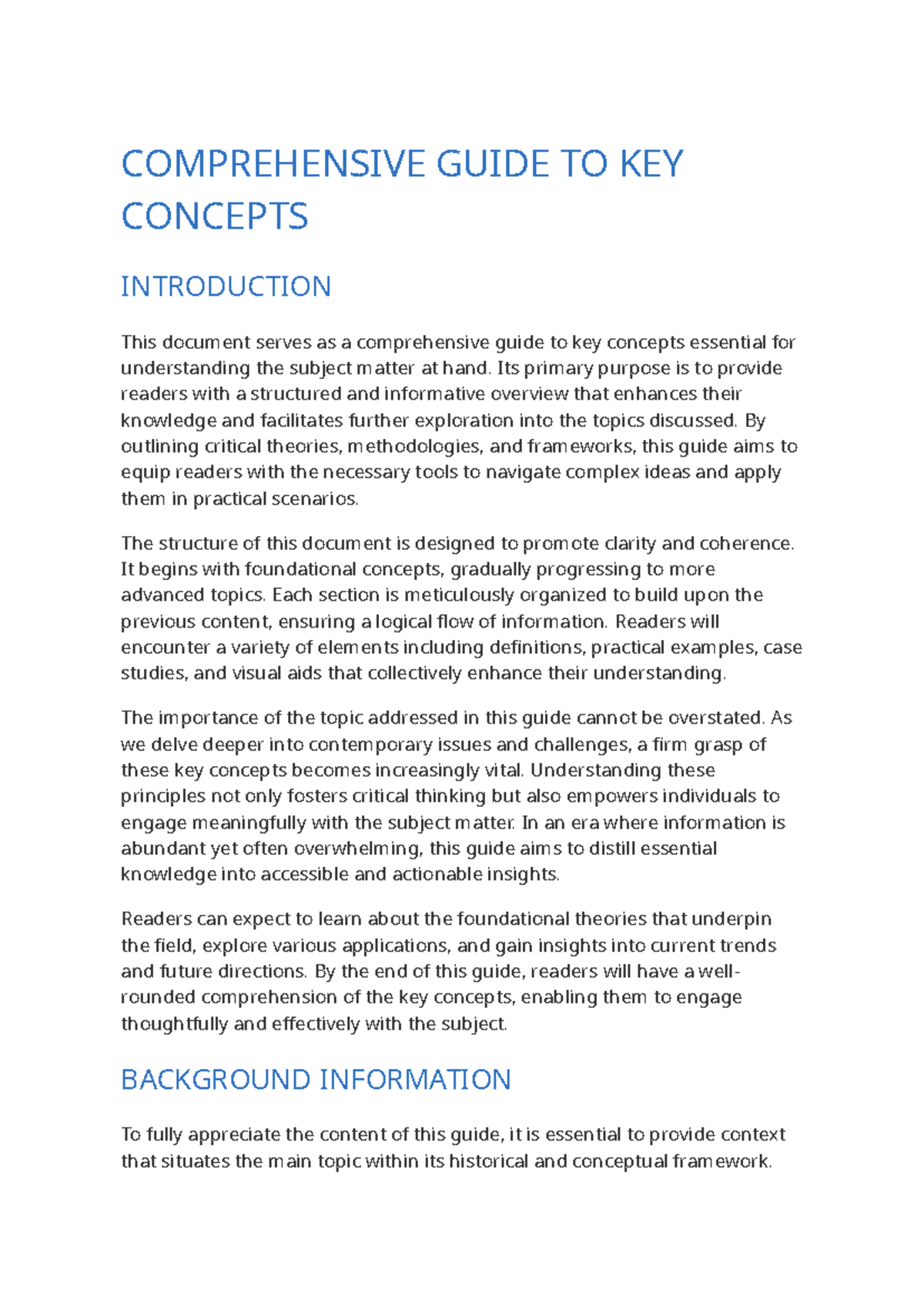 Comprehensive Guide to Key Concepts - COMPREHENSIVE GUIDE TO KEY ...