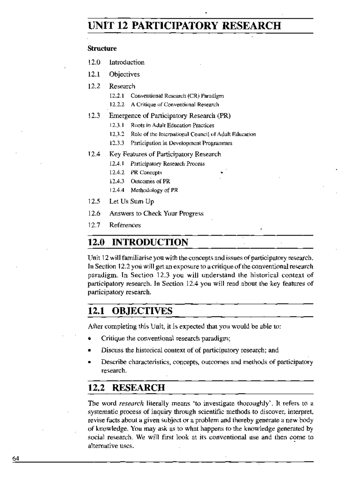 Unit-12 participatory research - Psychological Generic Elective Course ...