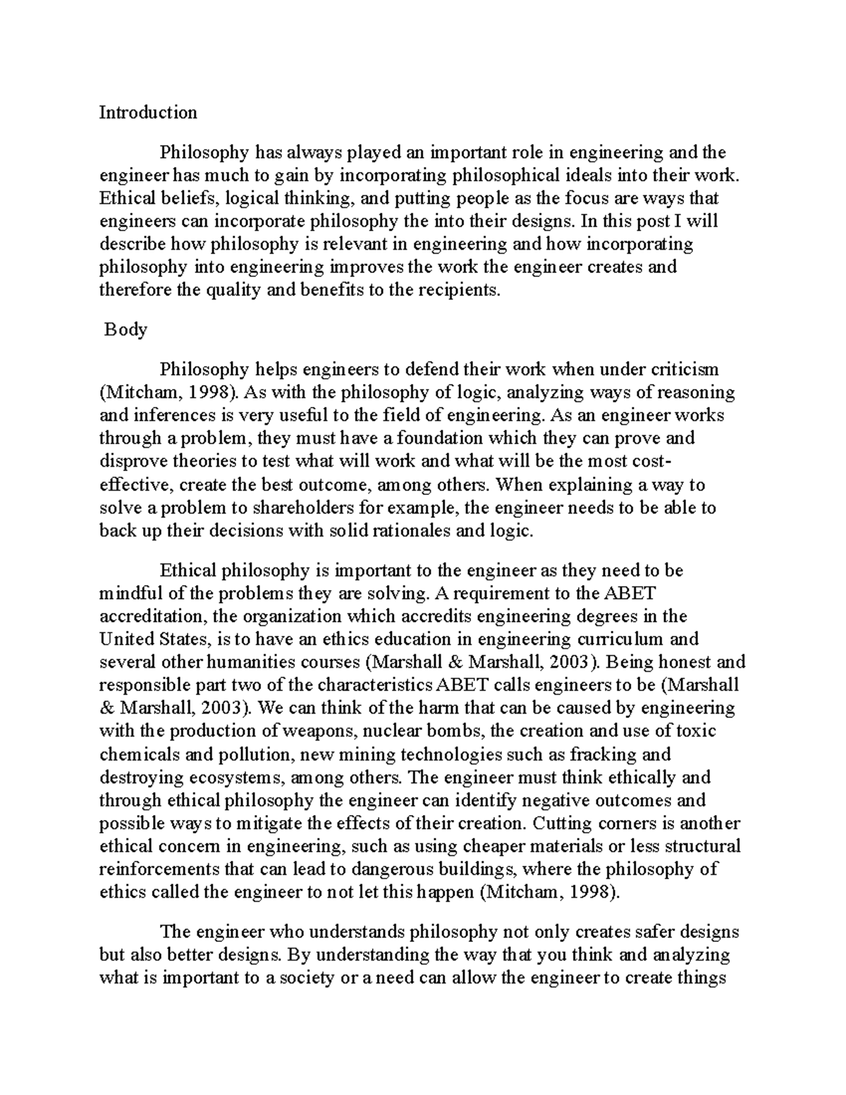 PHI in buis and engineering - Introduction Philosophy has always played ...