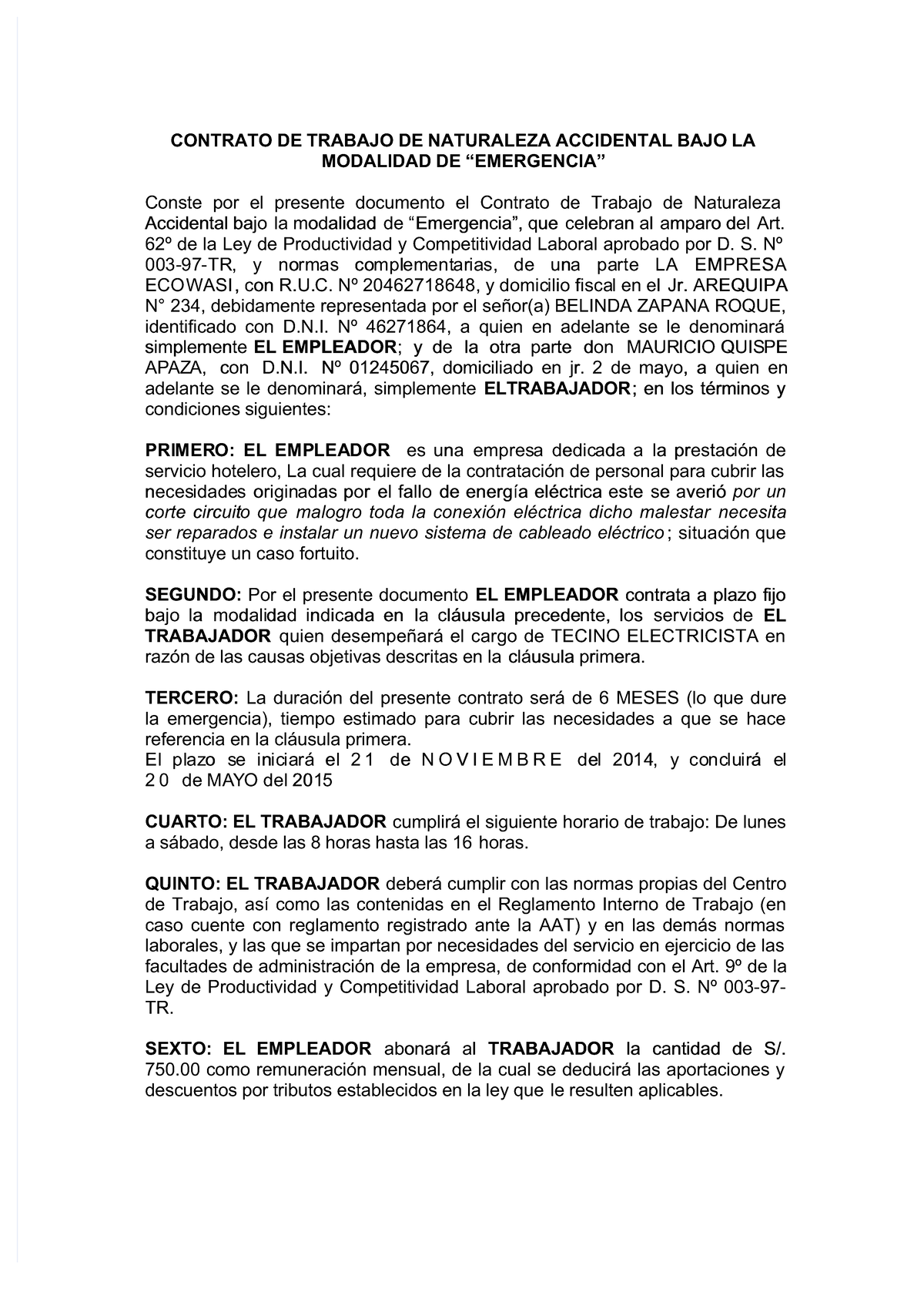 Pdf-contrato-accidental-emergencia compress - CONTRATO DE TRABAJO DE NATURALEZA ACCIDENTAL BAJO ...