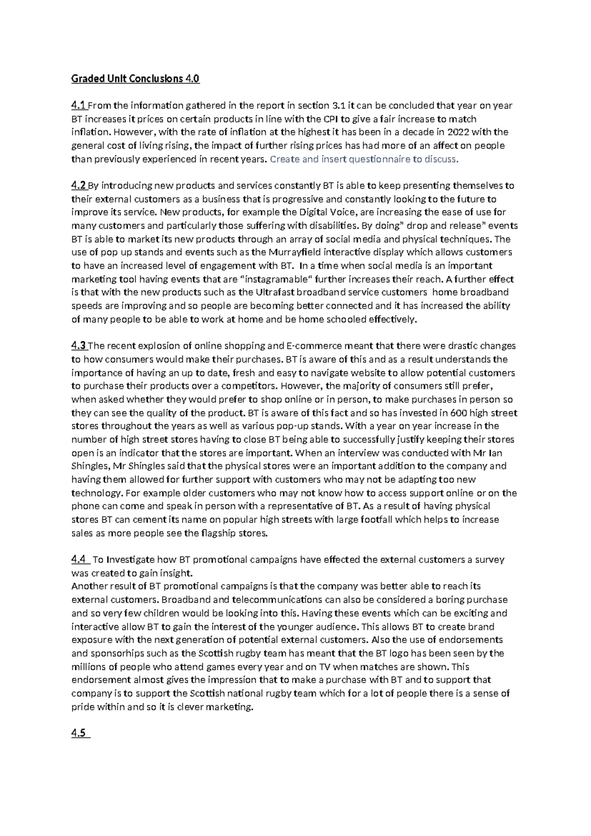 Conclusions for graded unit - Graded Unit Conclusions 4. 4 From the ...