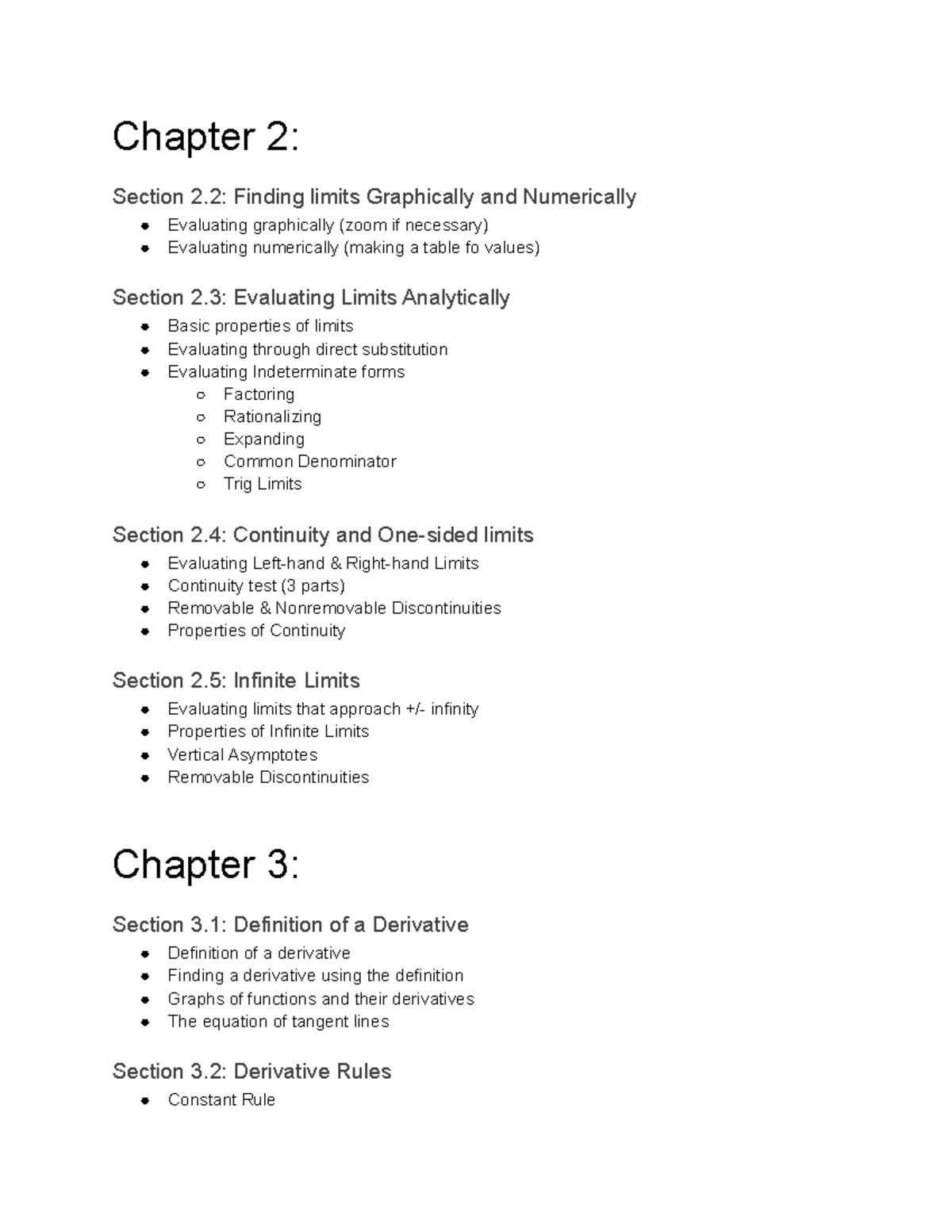 Calculus 1 Review Topics - Chapter 2: Section 2: Finding limits ...