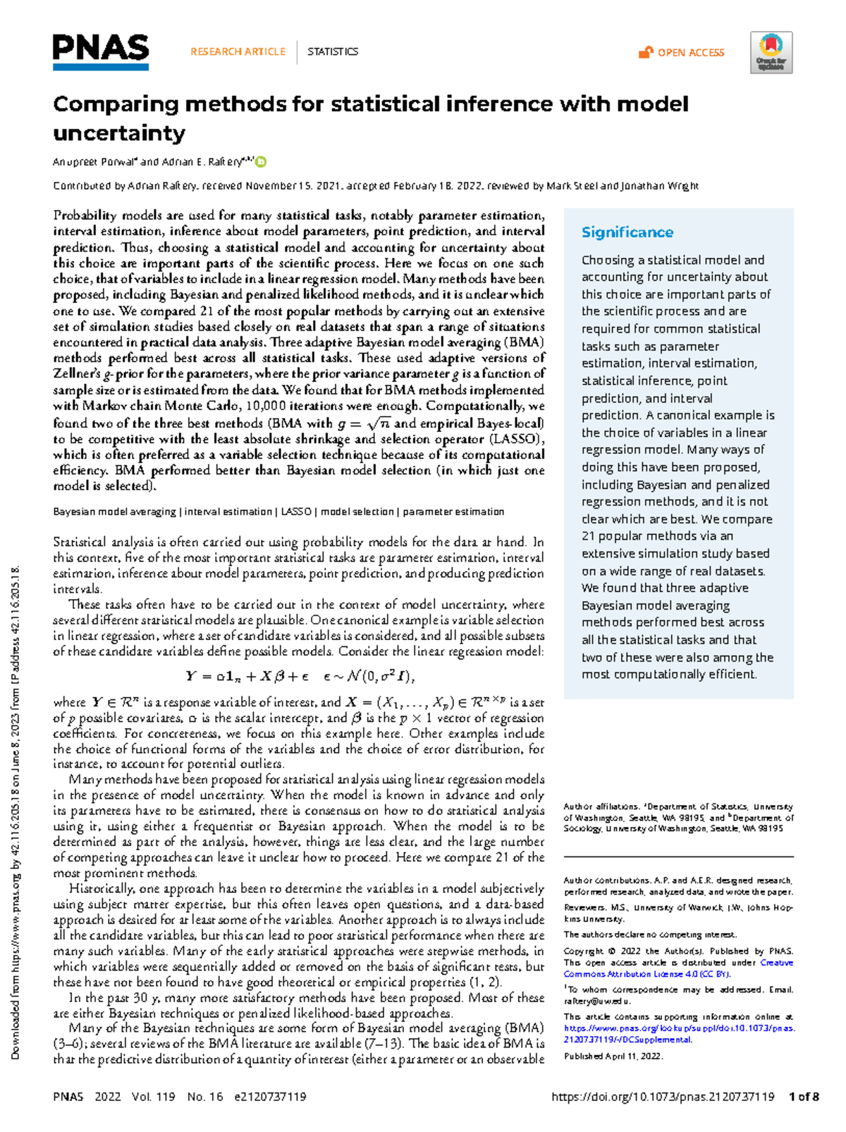 Bma - ưhqssw - RESEARCH ARTICLE STATISTICS OPEN ACCESS Comparing methods for statistical ...