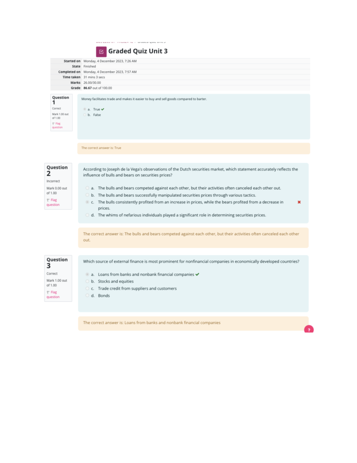 Graded Quiz Unit 3 - Quiz Unit 3 - Fundamentos de Programação II - Studocu