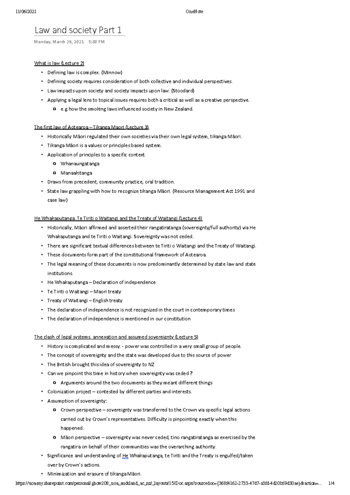 Law pt 1 - Lecture notes on part 1 of the course - Law and society Part ...