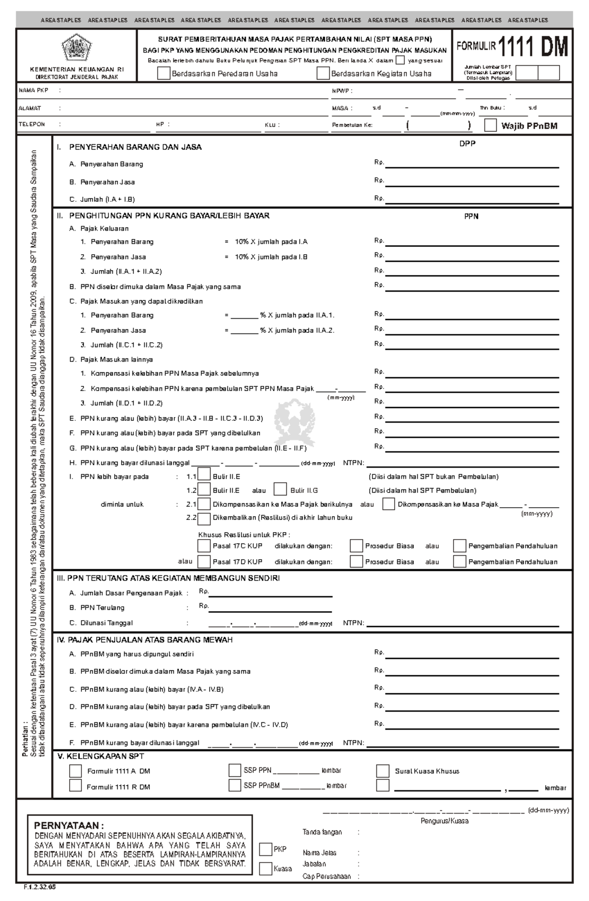 FORM SPT Masa PPN 1111.pdf DM - CAKTI BUDDHI BHAKTI AREA STAPLES AREA ...