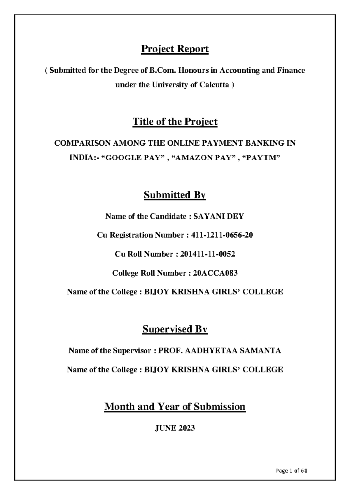 csr project of 6th semester - Project Report ( Submitted for the Degree ...