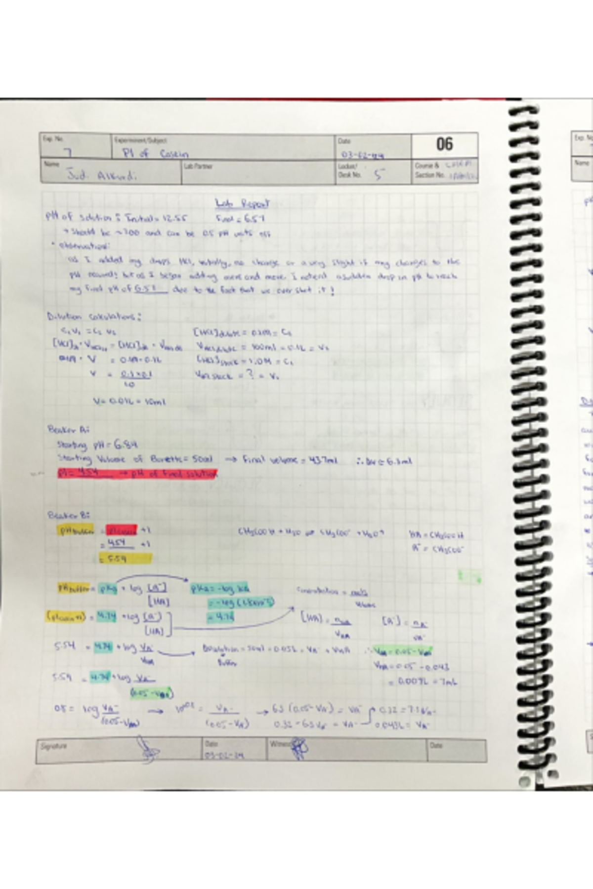Exp 7; lab report - lab work - Chem 1A03 - Studocu