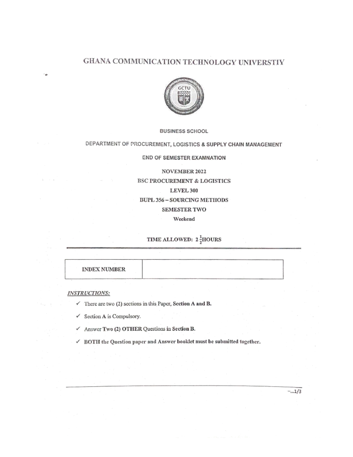 BUPL 356 - Sourcing Methods - Information & Data Modelling - Studocu