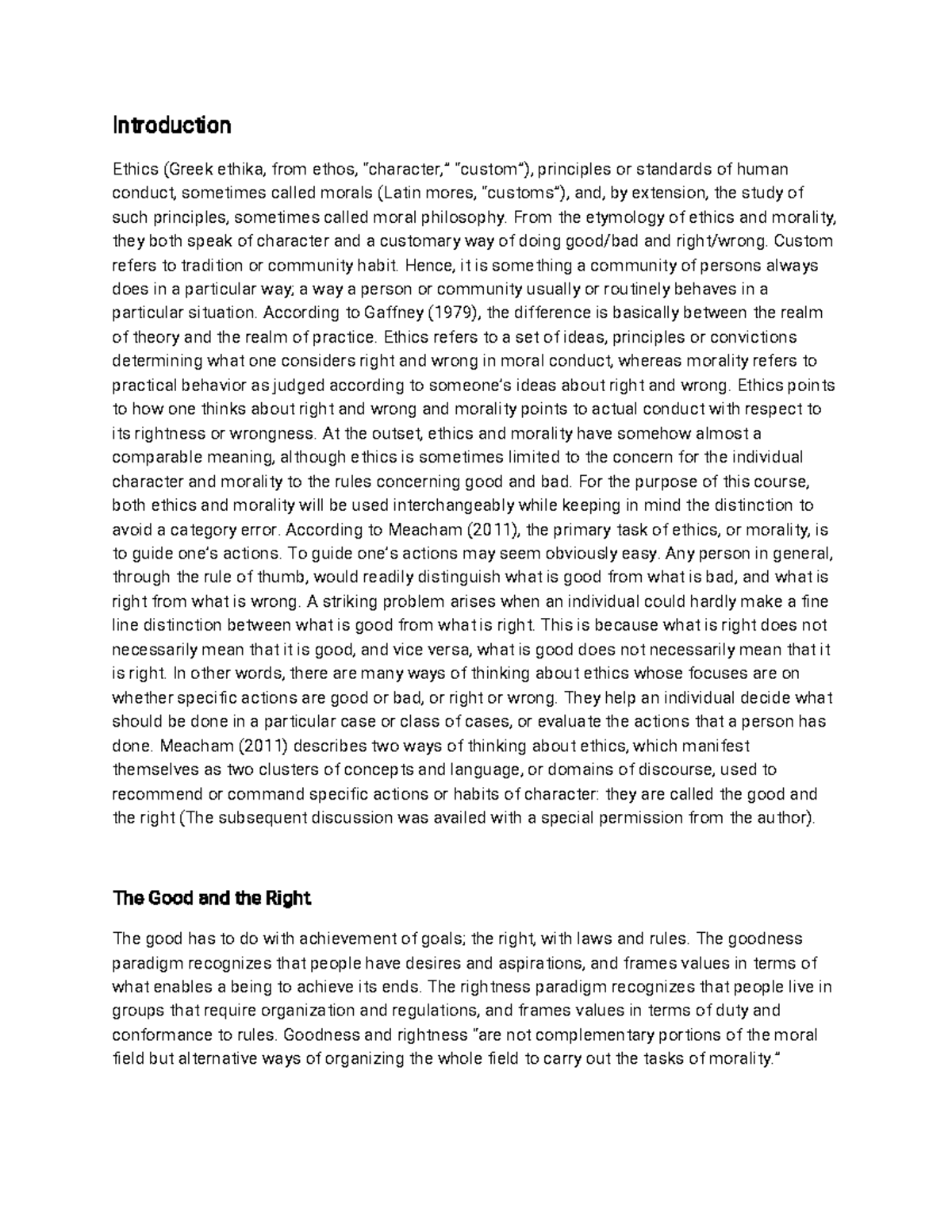 Topic 1- Ethics and Morality — Introduction - Introduction Ethics ...