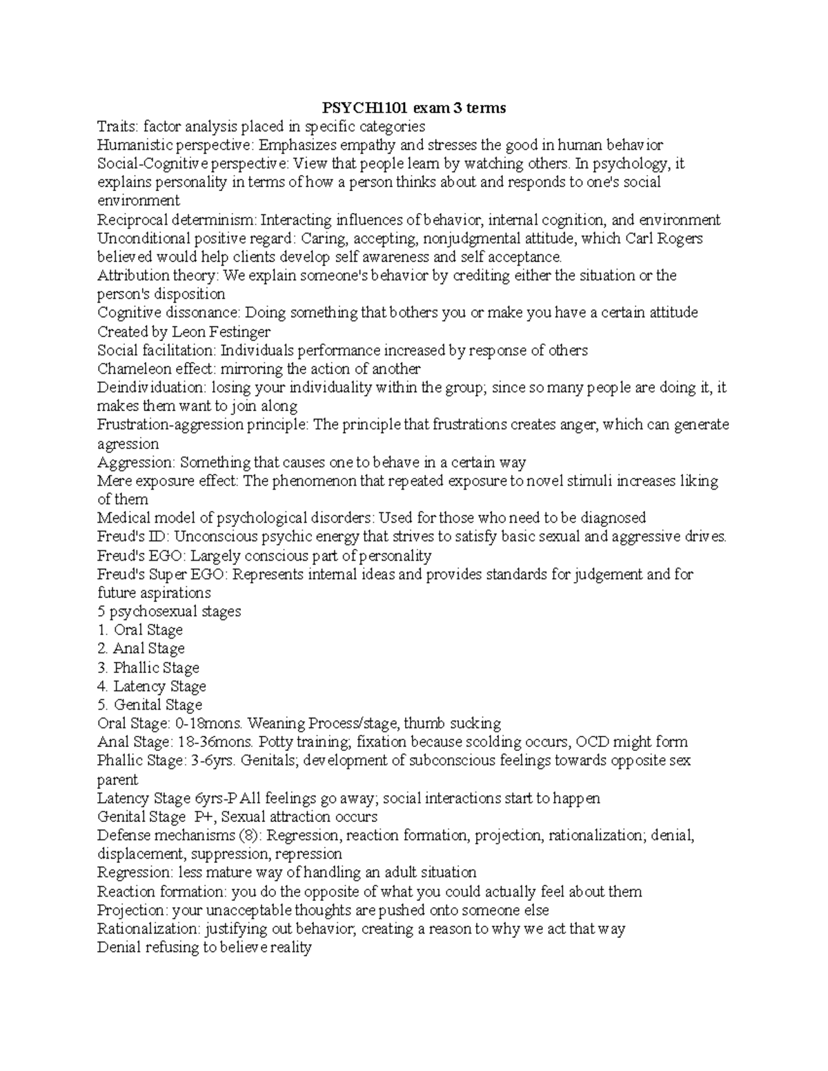 Psych 1101ex3terms These Are All Of The Terms Needed To Do Well On