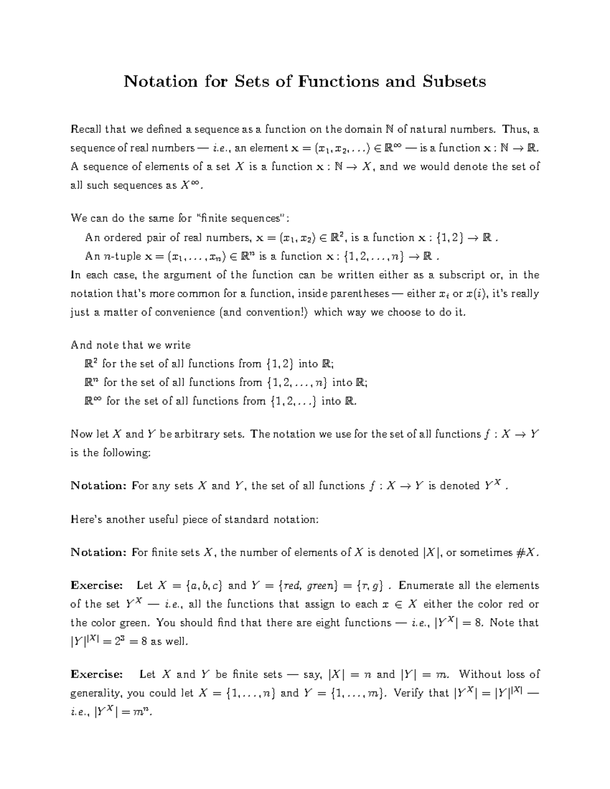 Set Of All Functions - Notation for Sets of Functions and Subsets ...