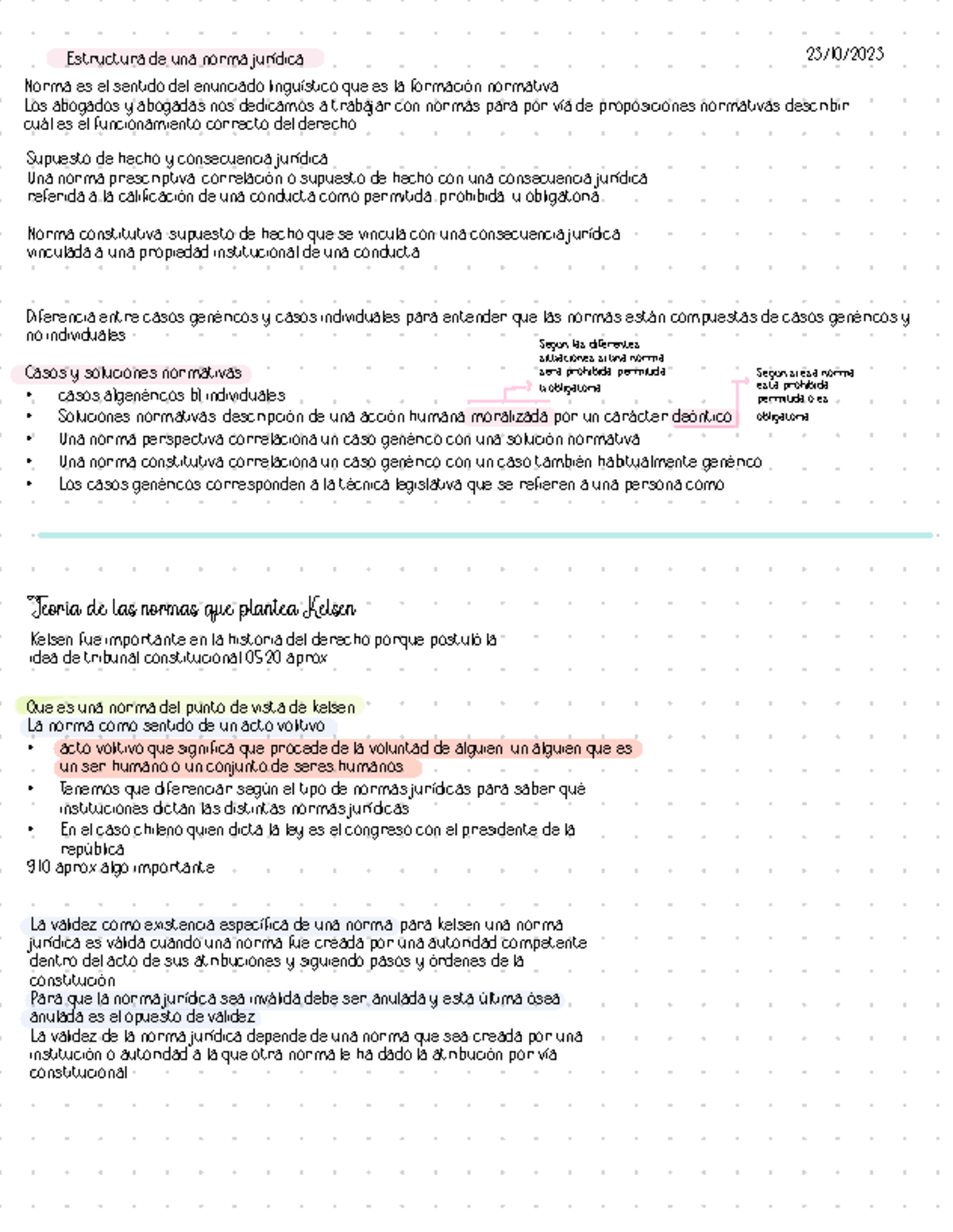 Apuntes sistema jurídico 3 - Estructura de una norma jurídica 23/10 ...