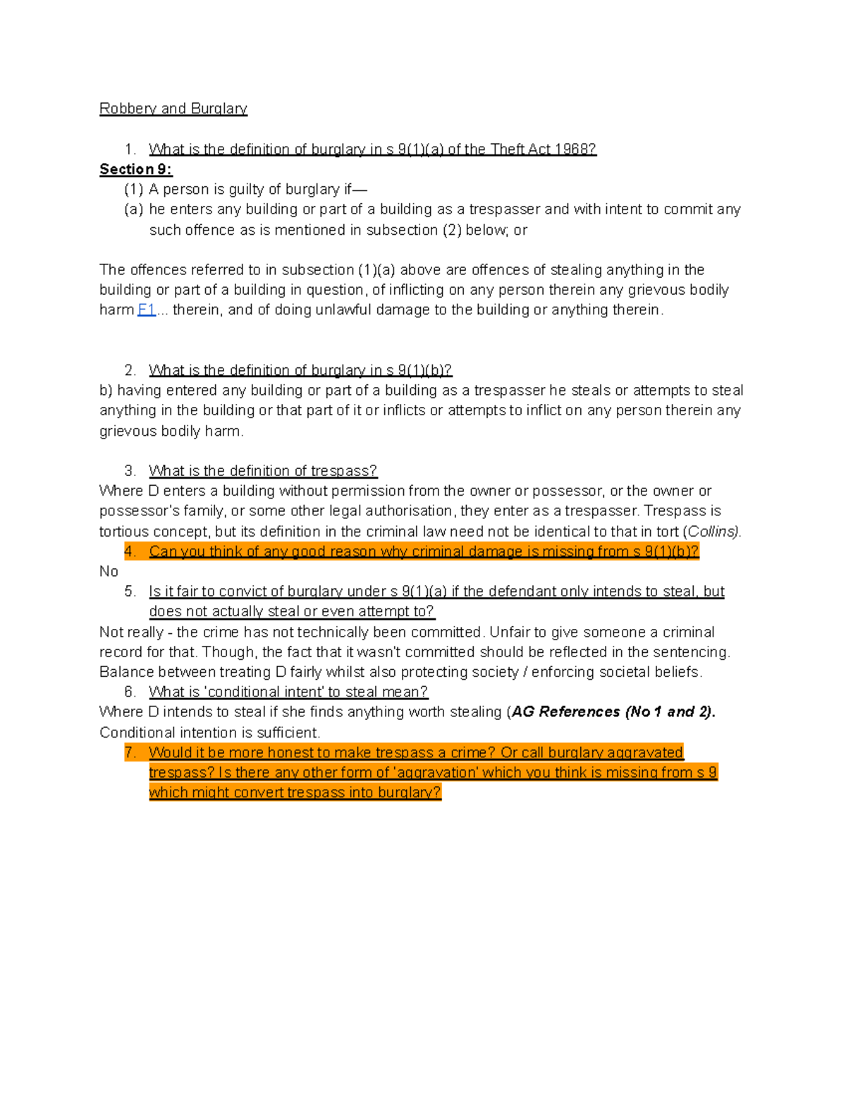 Criminal Burglary and Robbery - Robbery and Burglary What is the ...