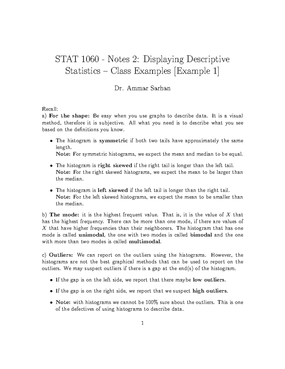 Notes 2Ch3 4-Example 1 - STAT 1060 - Notes 2: Displaying Descriptive ...