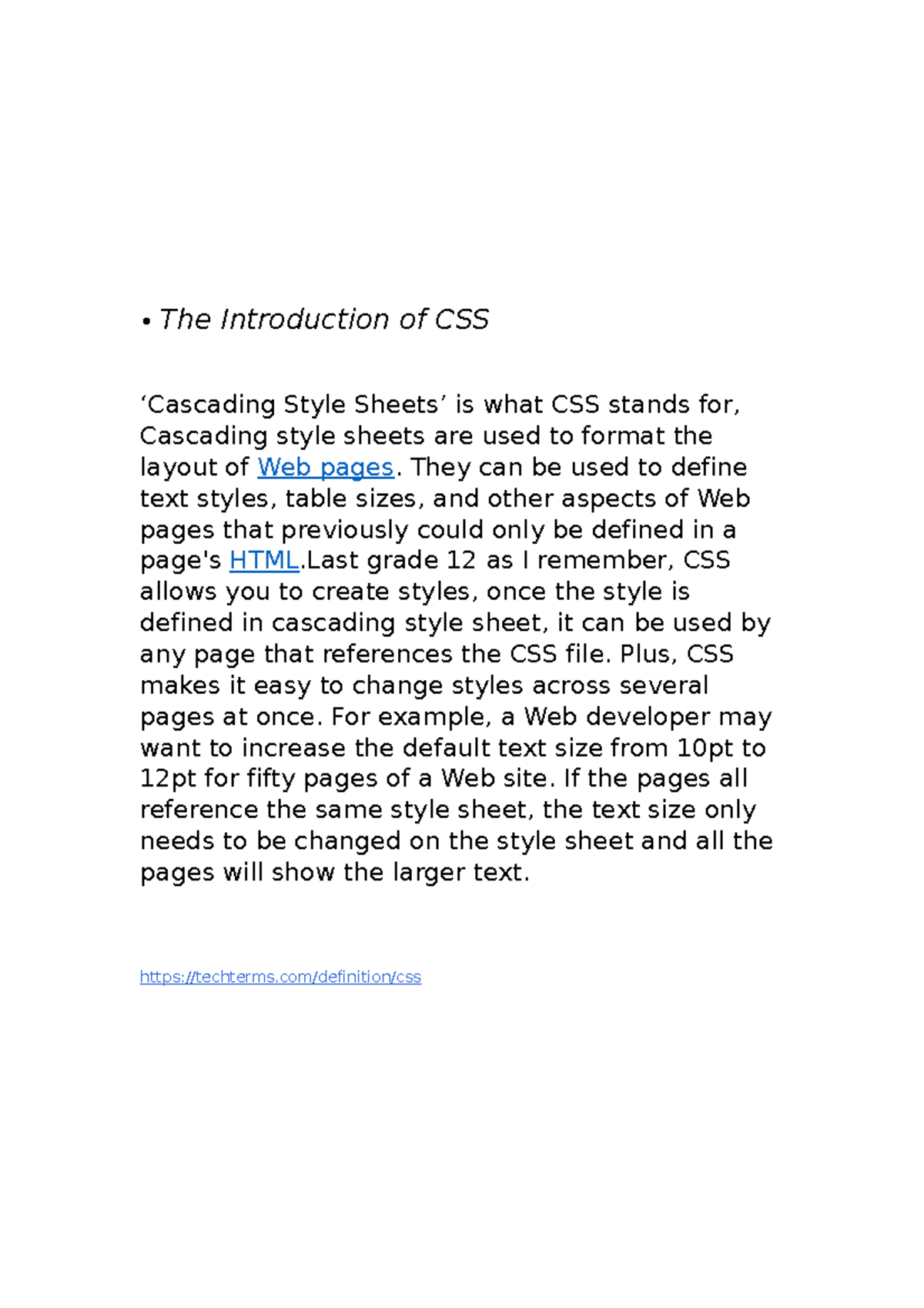 CSS - Introdution to CSS - Pampano cor., Maya-Maya Sts., Longos City of ...