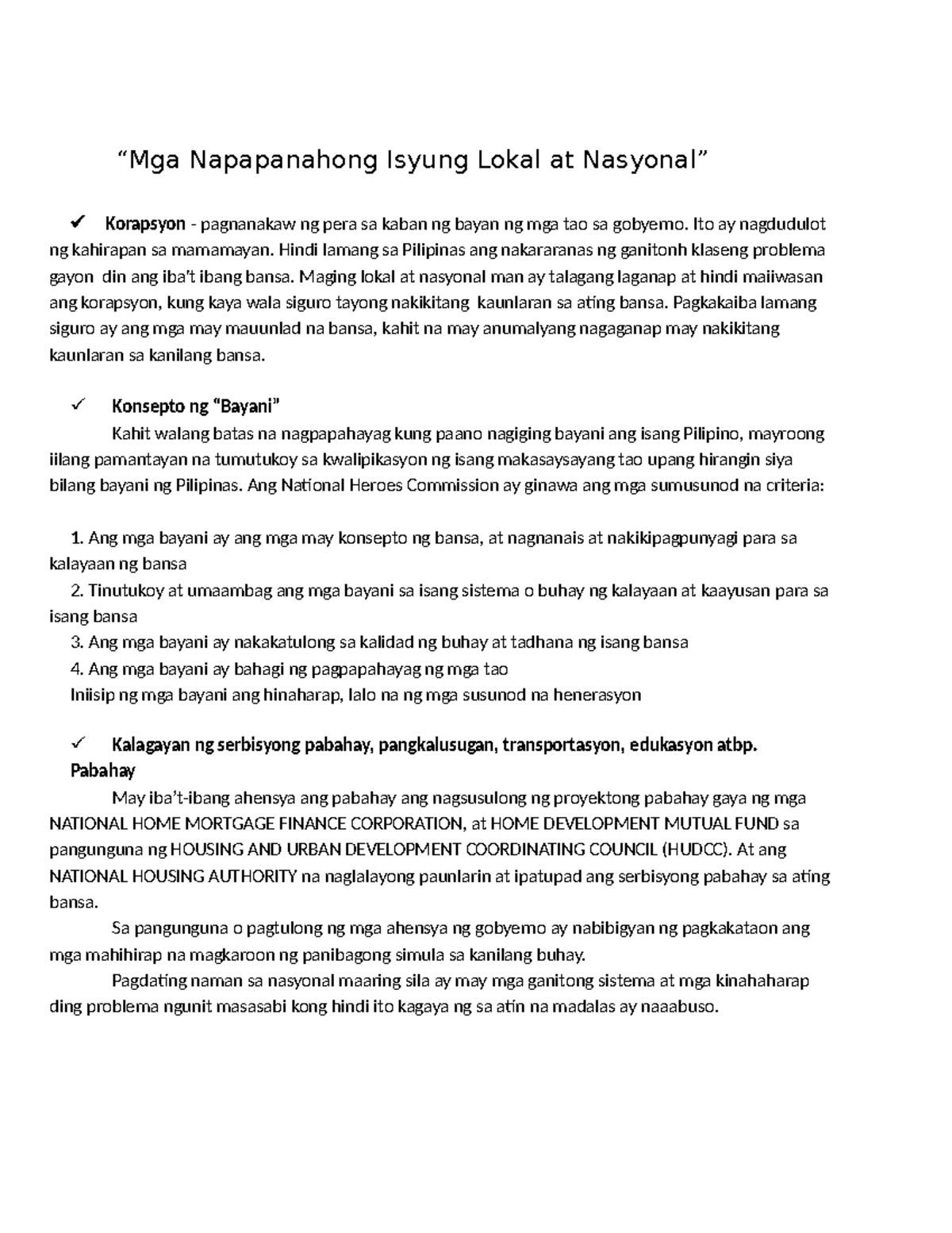 6456c856a489a3d742cb - “Mga Napapanahong Isyung Lokal at Nasyonal ...