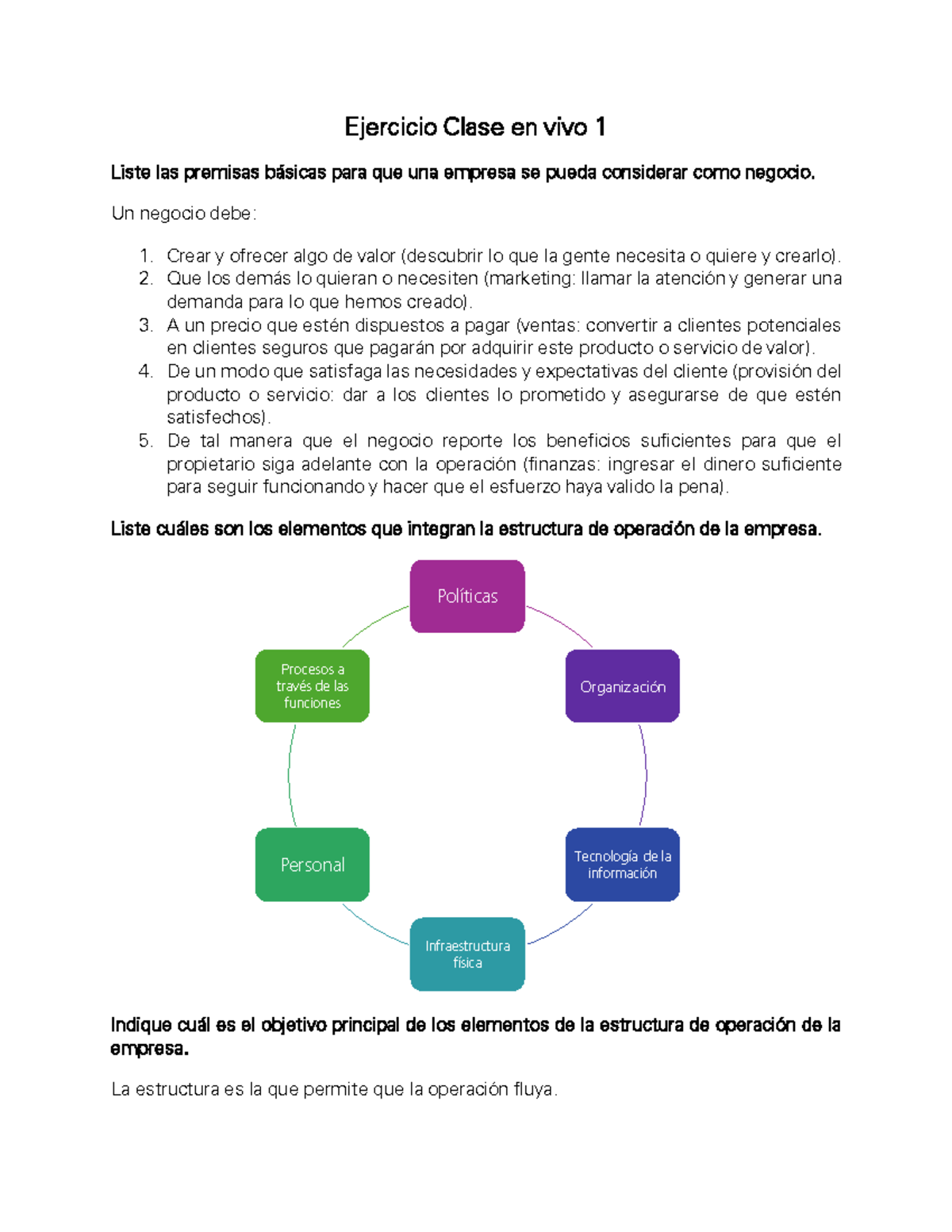 Ejercicio M2 Clase 1 - Ejercicio Clase en vivo 1 Liste las premisas ...