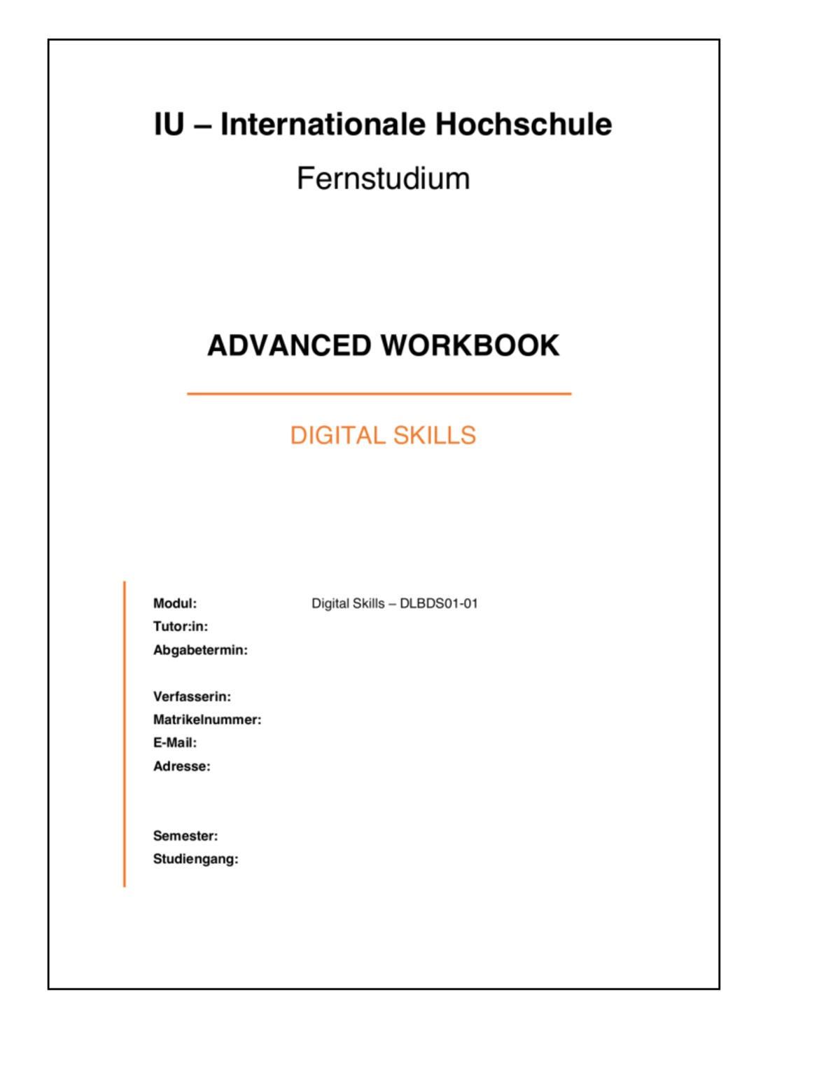 Advanced Workbook Digital Skills - IU Internationale Hochschule ...
