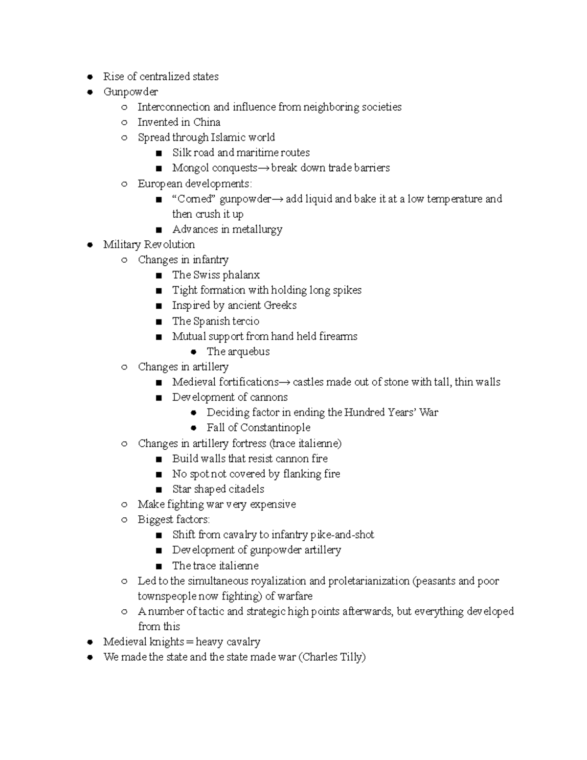 Lecture 9 The Military Revolution and the rise of the New Monarchies ...