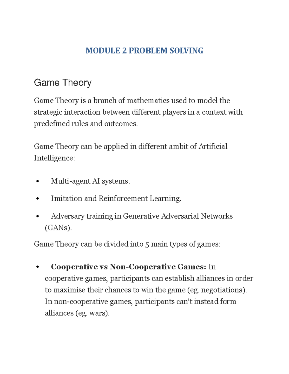 Vs6789 Machine learning techniques pdf - MODULE 2 PROBLEM SOLVING Game ...