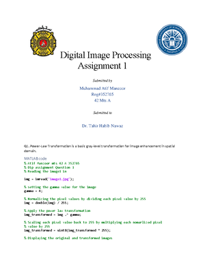 Document - Complex Engineering Problems - EE-323 DIGITAL SIGNAL PROCESSING COMPLEX ENGINEERING ...