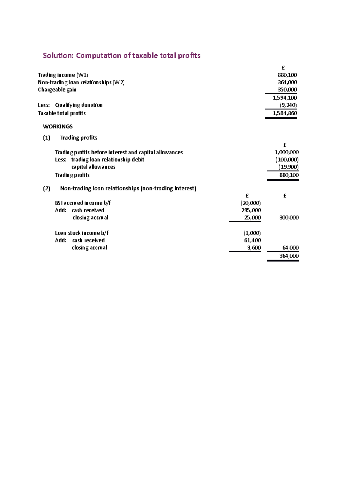Solutions to lecture examples - Solution: Computation of taxable total ...