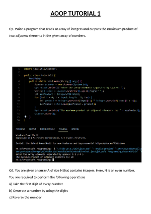 21CSC206P-AOOP-Unit1-Question Bank - 21CSC206P – ADVANCED OBJECT ORIENTED PROGRAMMING UNIT I ...