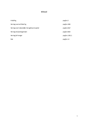 Opdrachten - verslag van tekenen - Inhoud Inleiding pagina Gedrukte ...