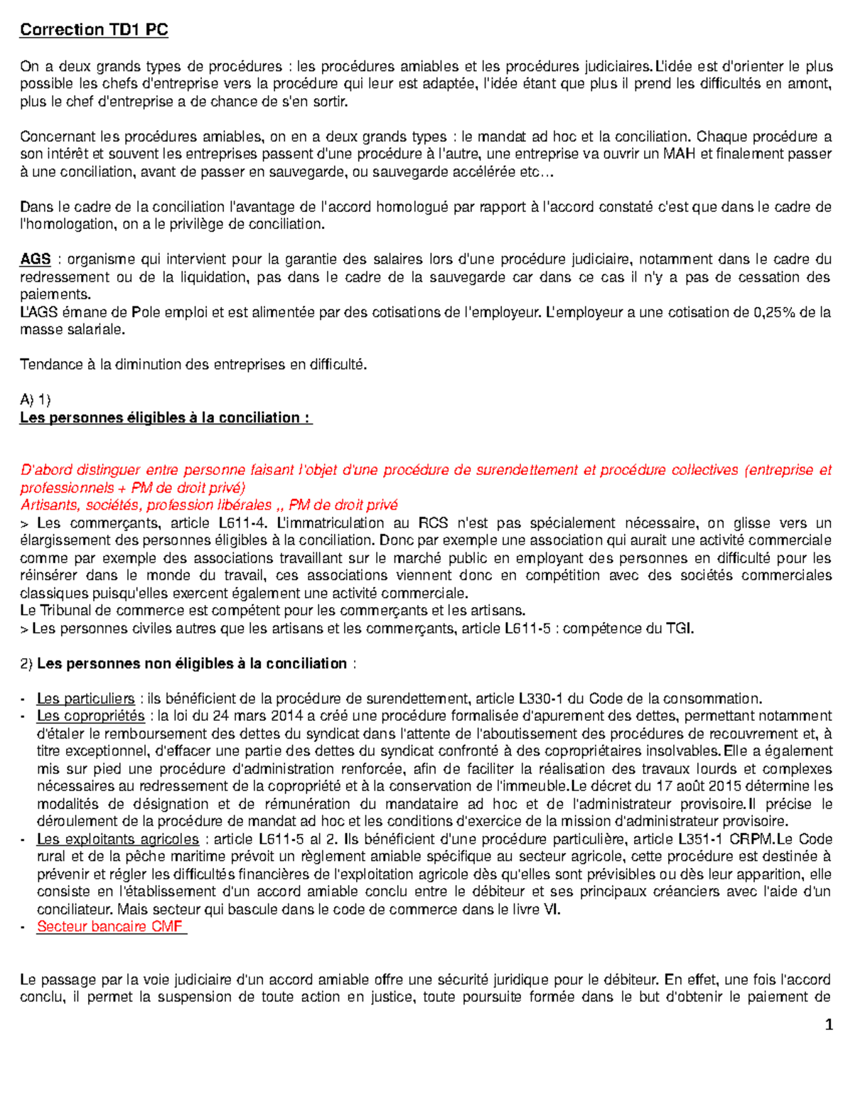 TD Entreprises en difficulté - Warning: TT: more functions defined than expected Warning: TT ...