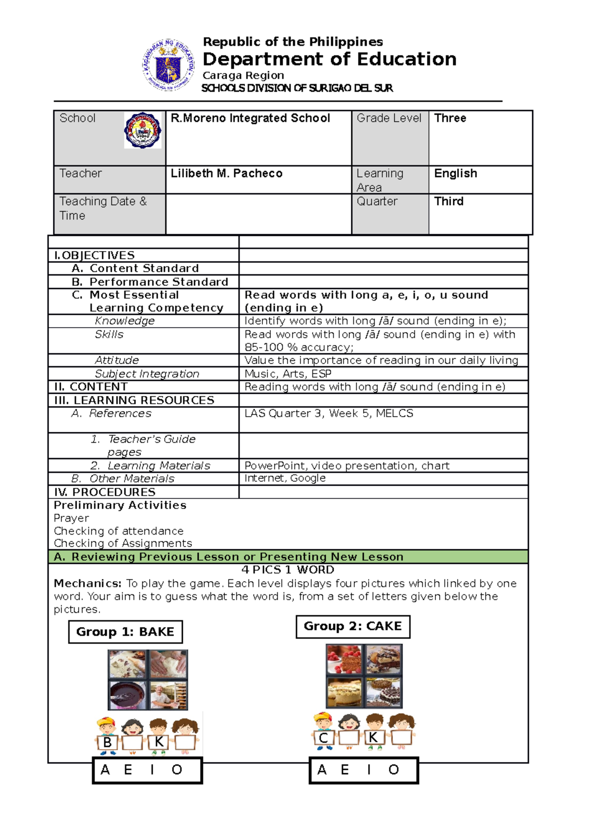 DLP in English 3 - Department of Education Caraga Region SCHOOLS ...