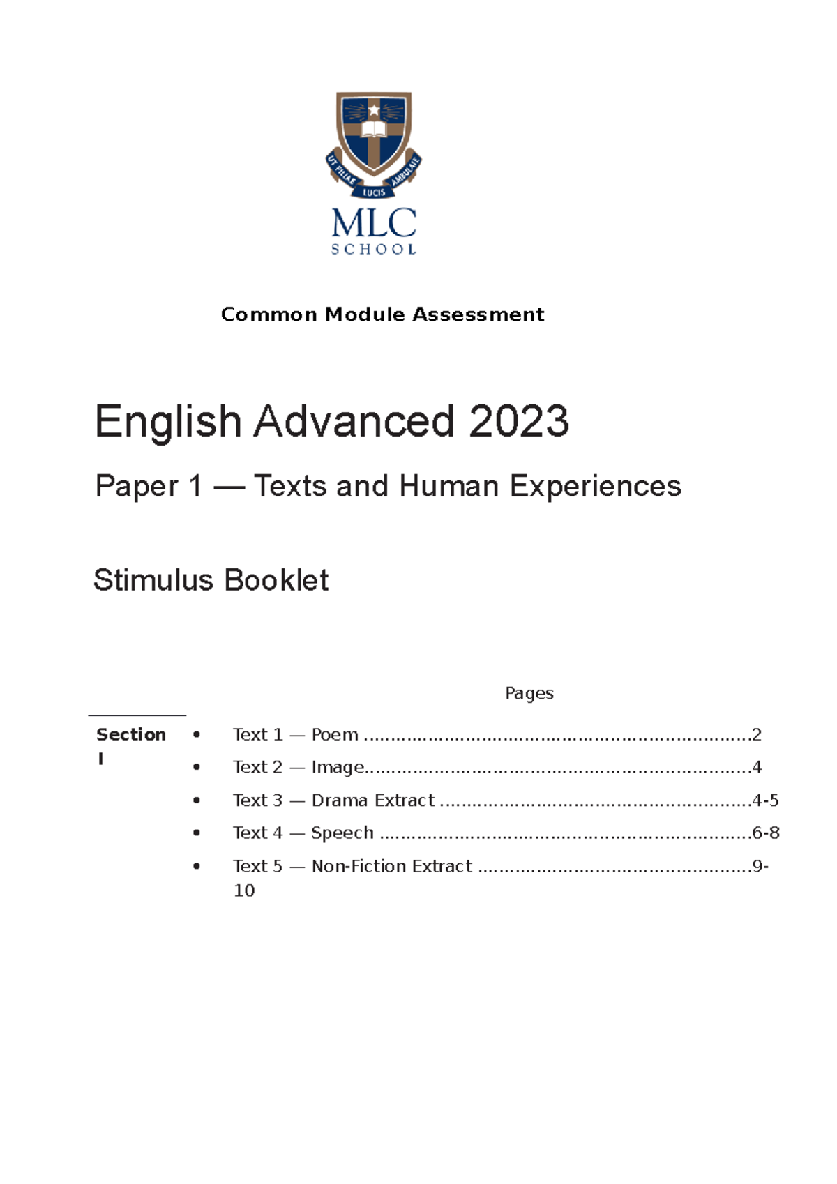 English Advanced Stimulus Booklet Common Module (1) - English Advanced ...