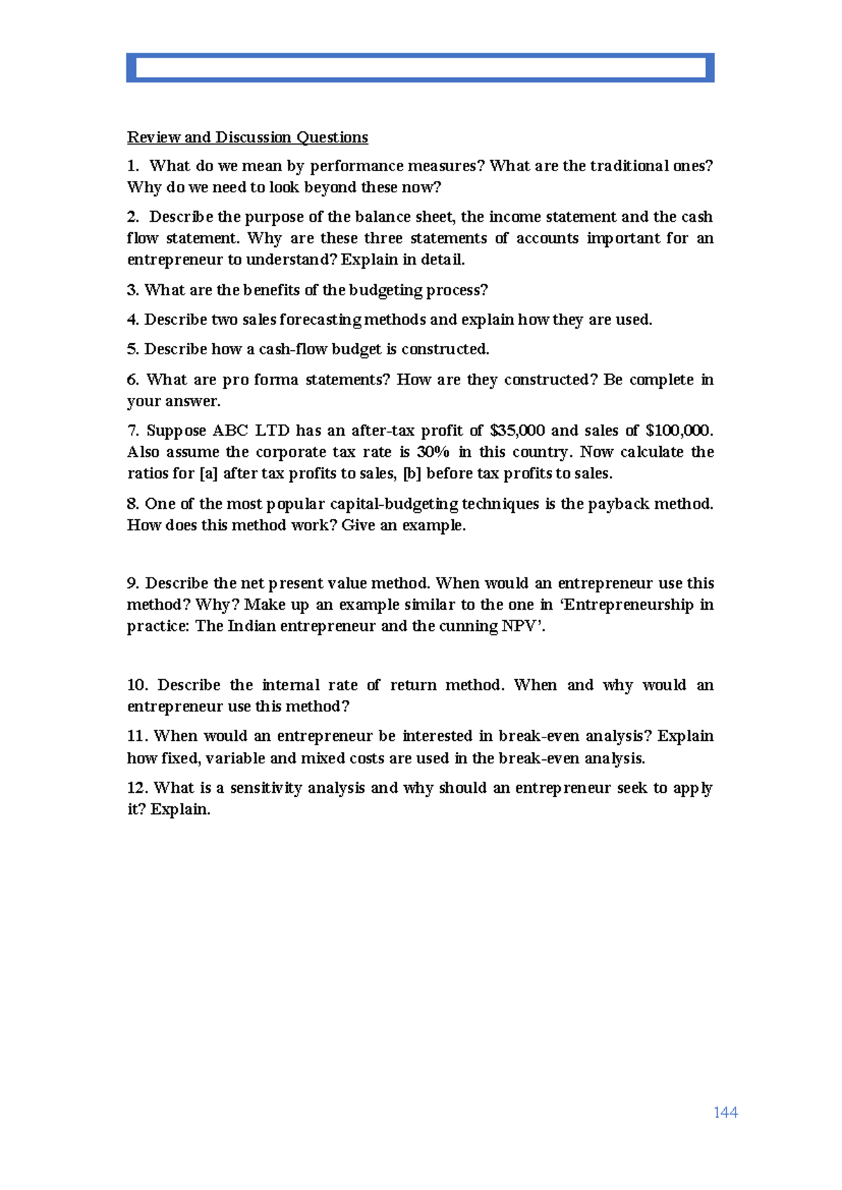 MG305 Tutorial Week 10 - Summary New Venture Creation - Review and ...