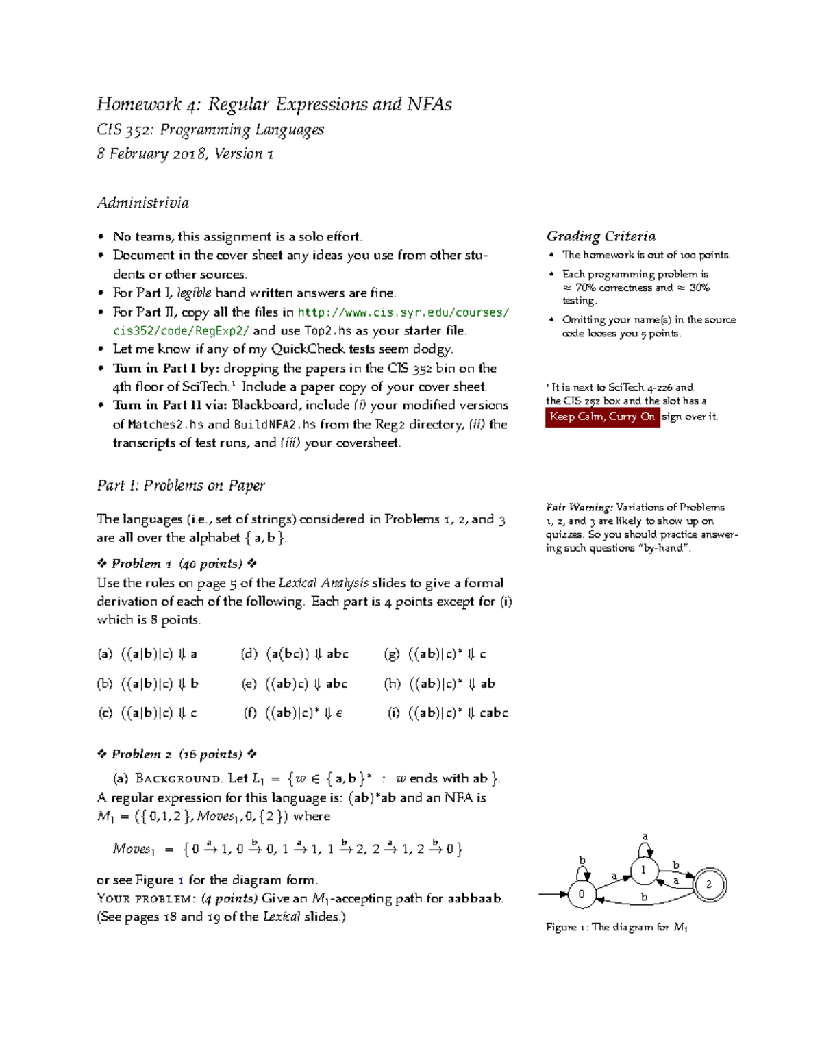 Hw04 Cis 352 Programming Language Theory And Practice Professor Jim Royer Homework 4