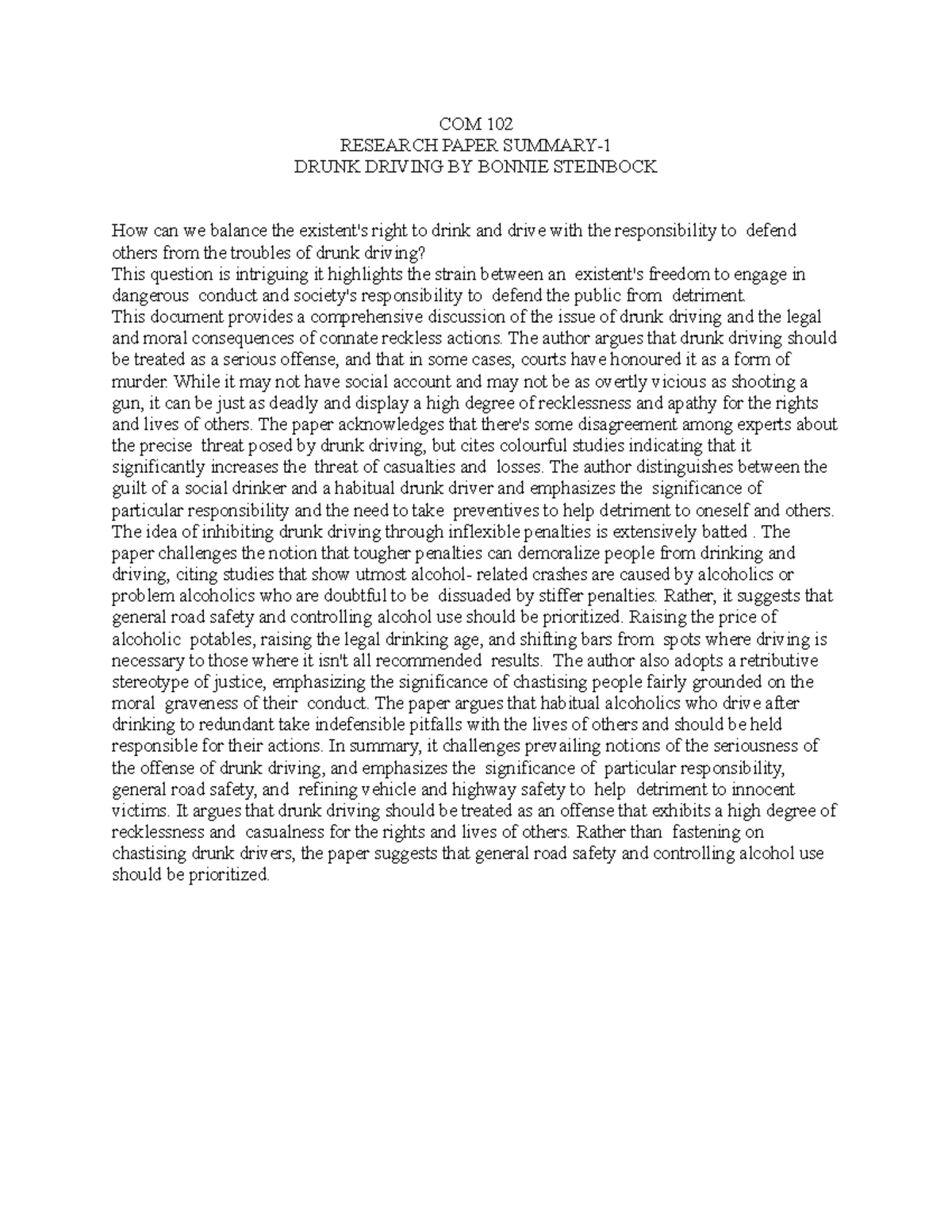 COM 102 Research Paper-1 AU2210455 - COM 102 RESEARCH PAPER SUMMARY ...