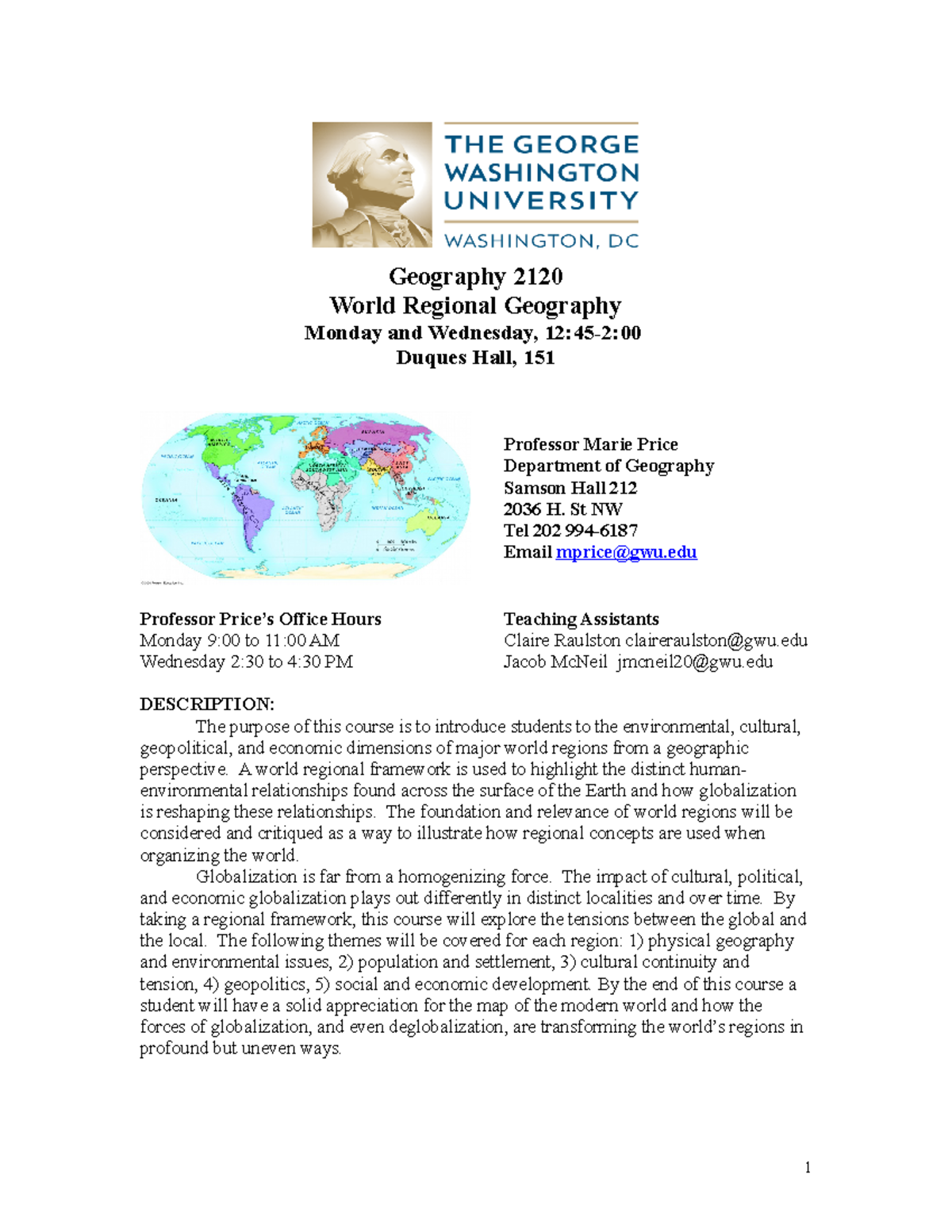 Geography 2120 Fall 2023 - Geography 2120 World Regional Geography ...
