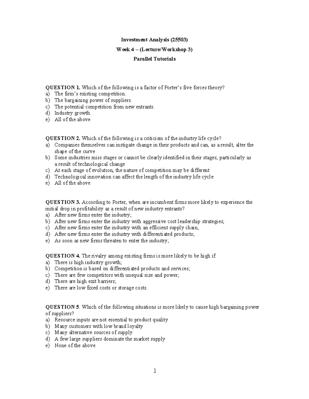 Tutorial Week4-1 - Investment Analysis (25503) Week 4 – (Lecture/Workshop 3) Parallel Tutorials ...