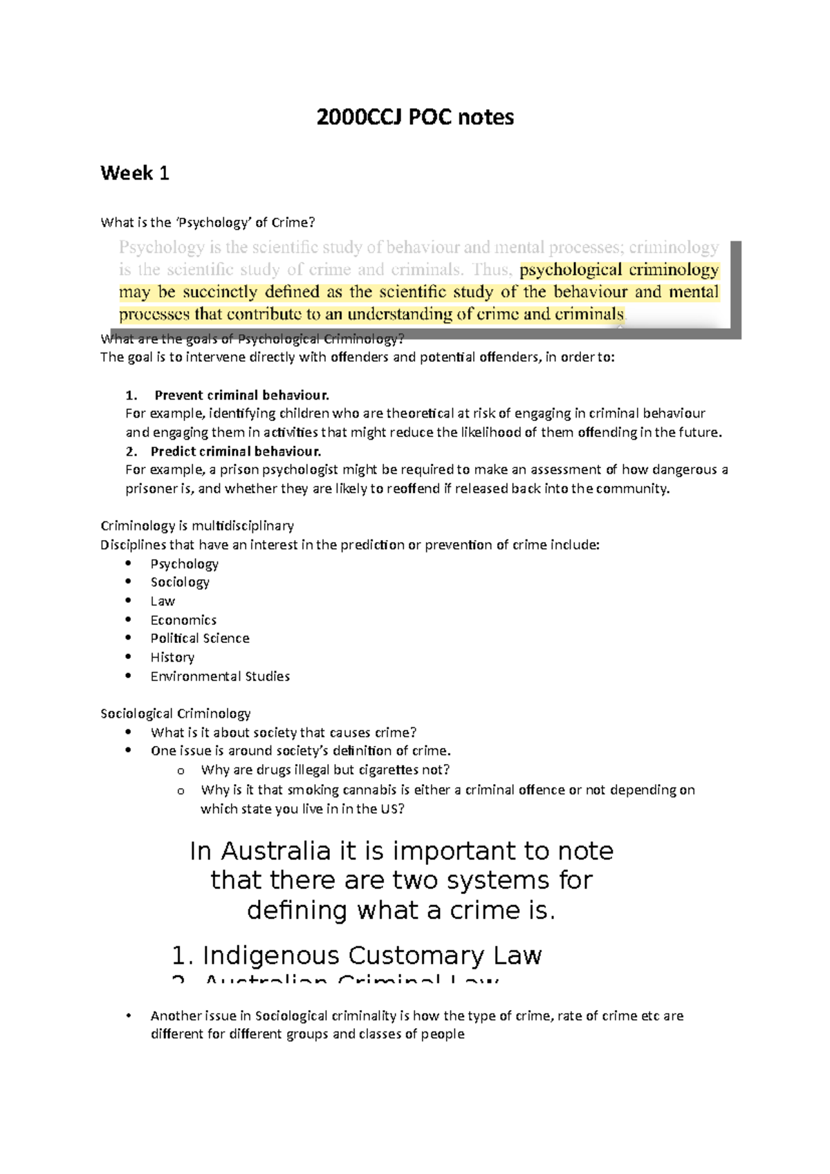 2000 CCJ POC notes - hey - 2000CCJ POC notes Week 1 What is the ...