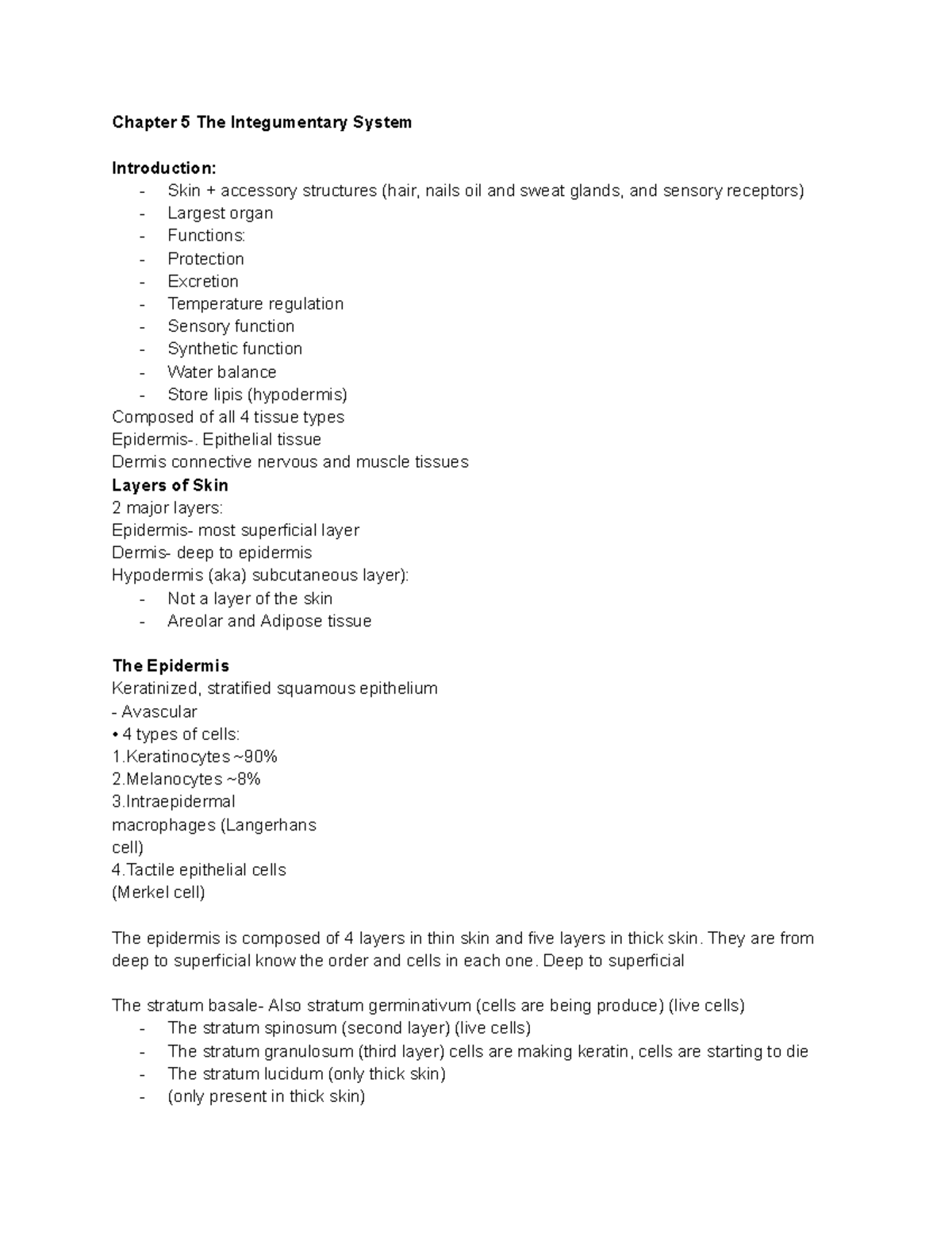 Ch. 5 A&P - Study guide for chapter 5 A&P 1 - Chapter 5 The ...