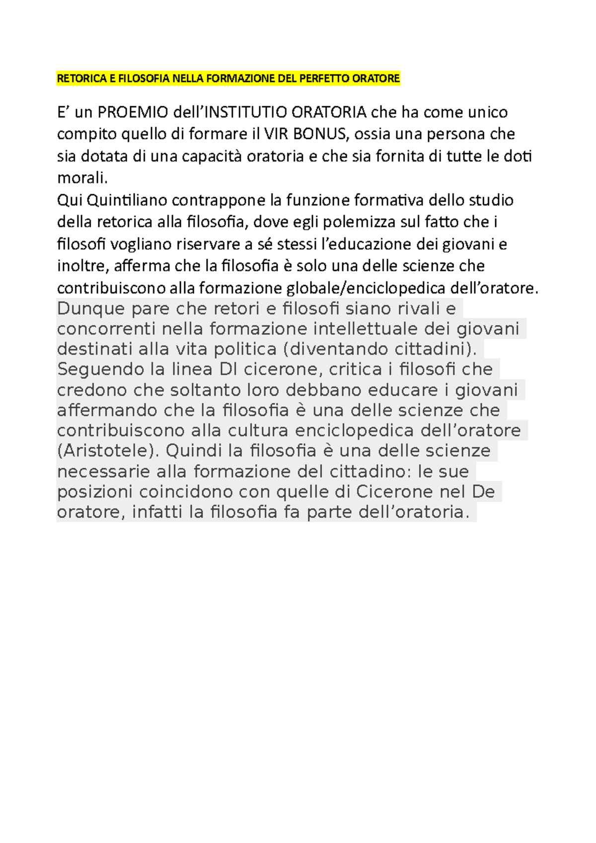Retorica E Filosofia - RETORICA E FILOSOFIA NELLA FORMAZIONE DEL ...
