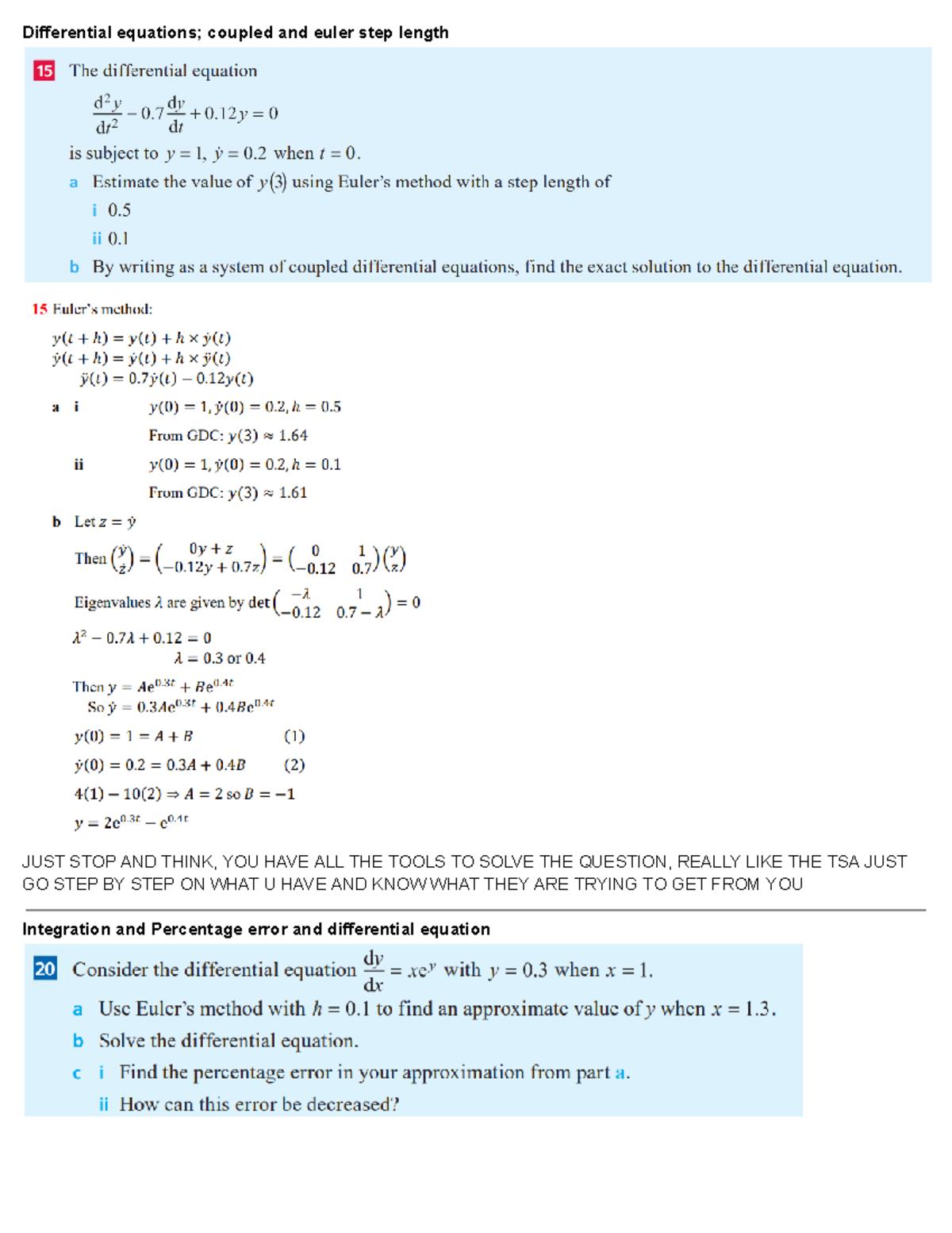 Practice right before math IB EXAM - Differential equations; coupled ...