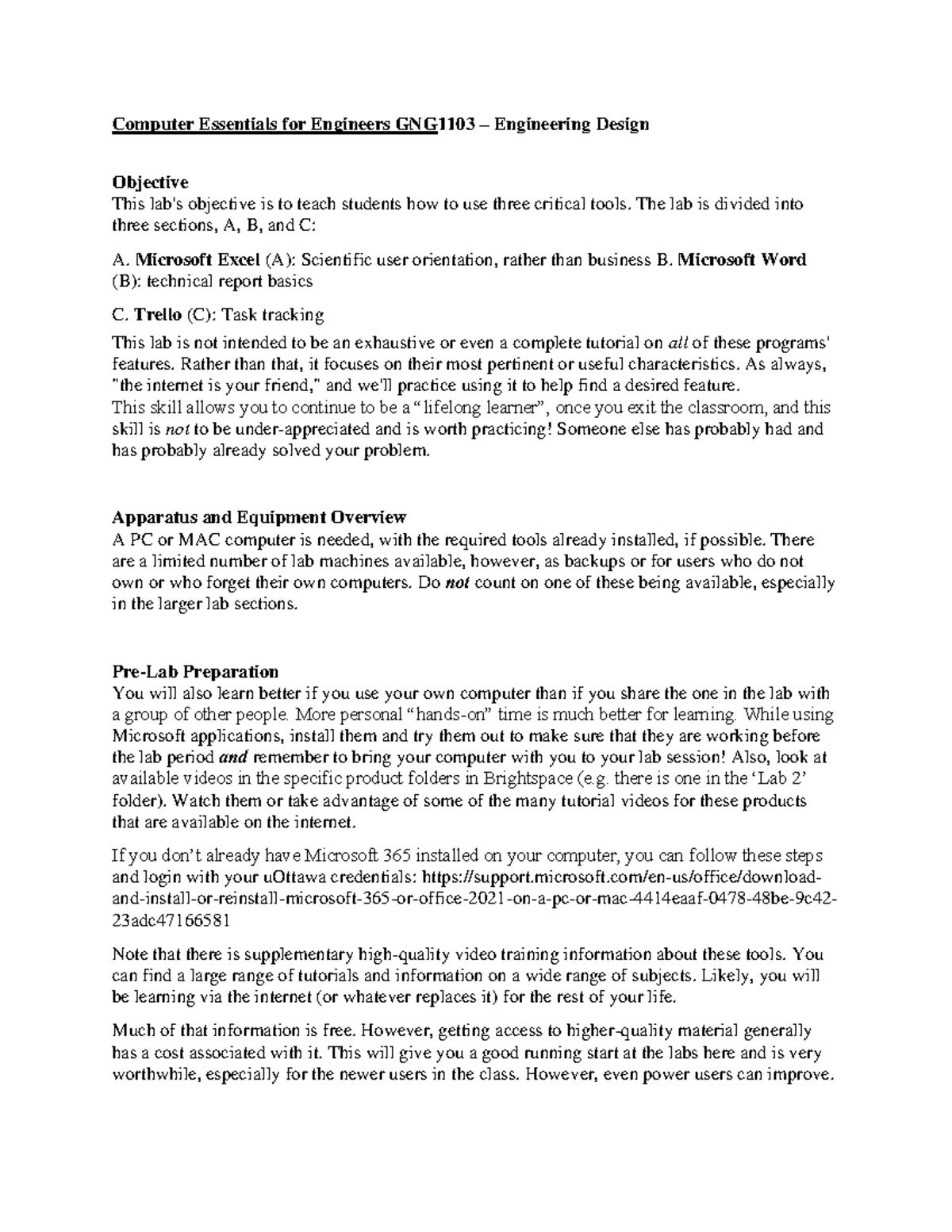 =Computer Essentials for Engineers GNG1103 – Engineering Design ...