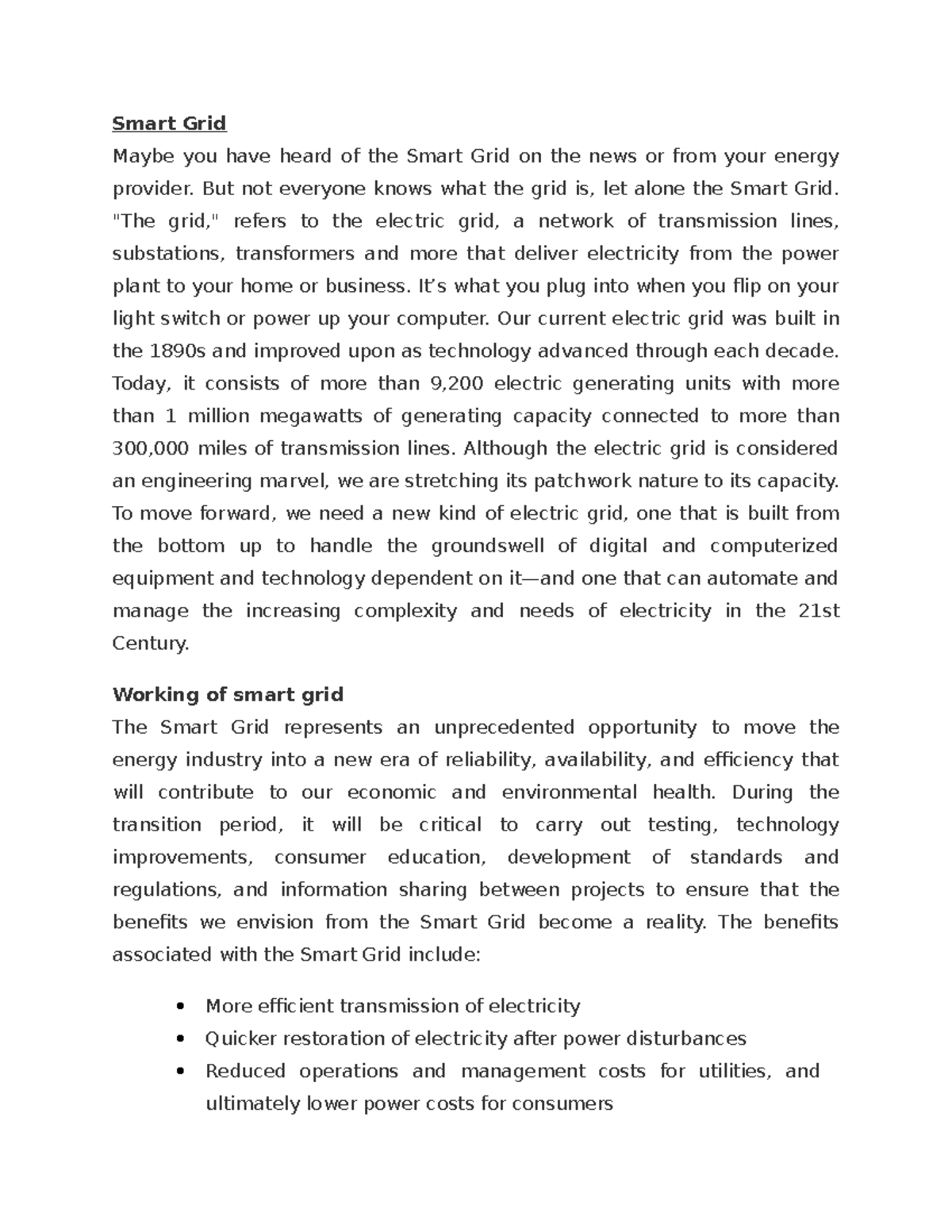 Engineering 4 - Lecture Notes - Smart Grid Maybe you have heard of the ...